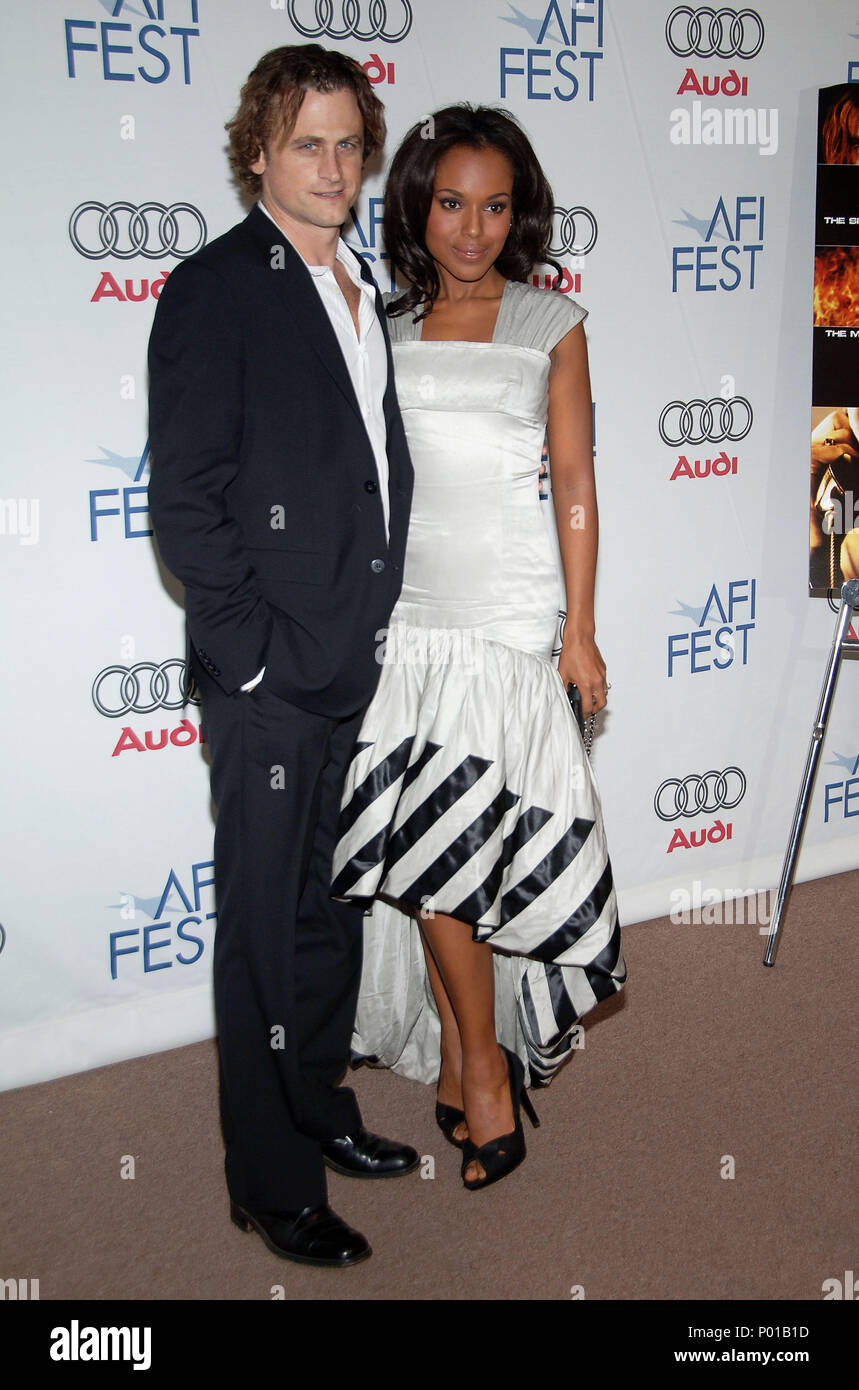 David Moscow and wife Kerry Washington arriving at the DEAD GIRL ...