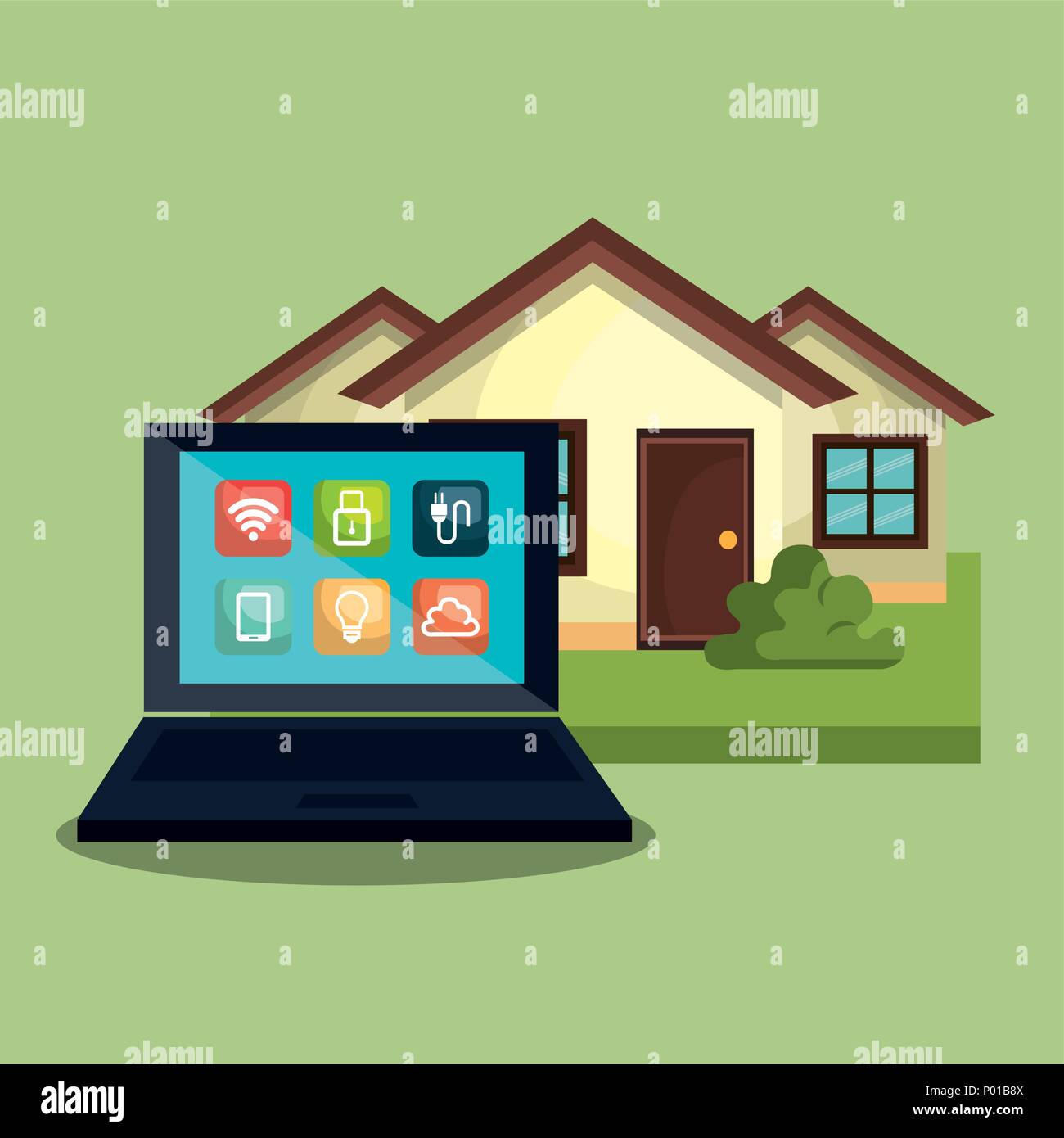 Smarthome smart house icon Stock Vector Images - Alamy