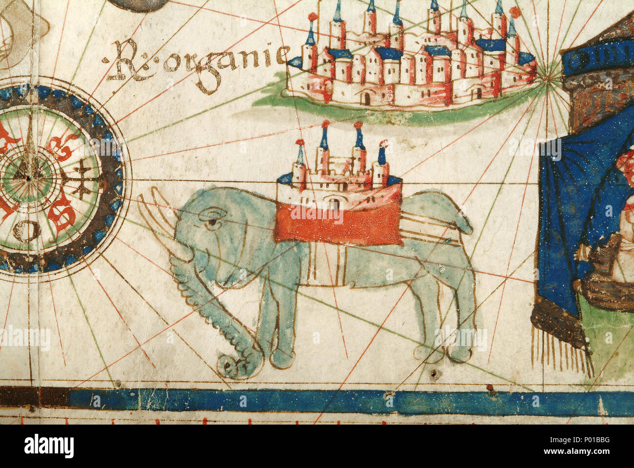 . English: Detail from Navigational Map of Europe (1528) by Jacobo ...