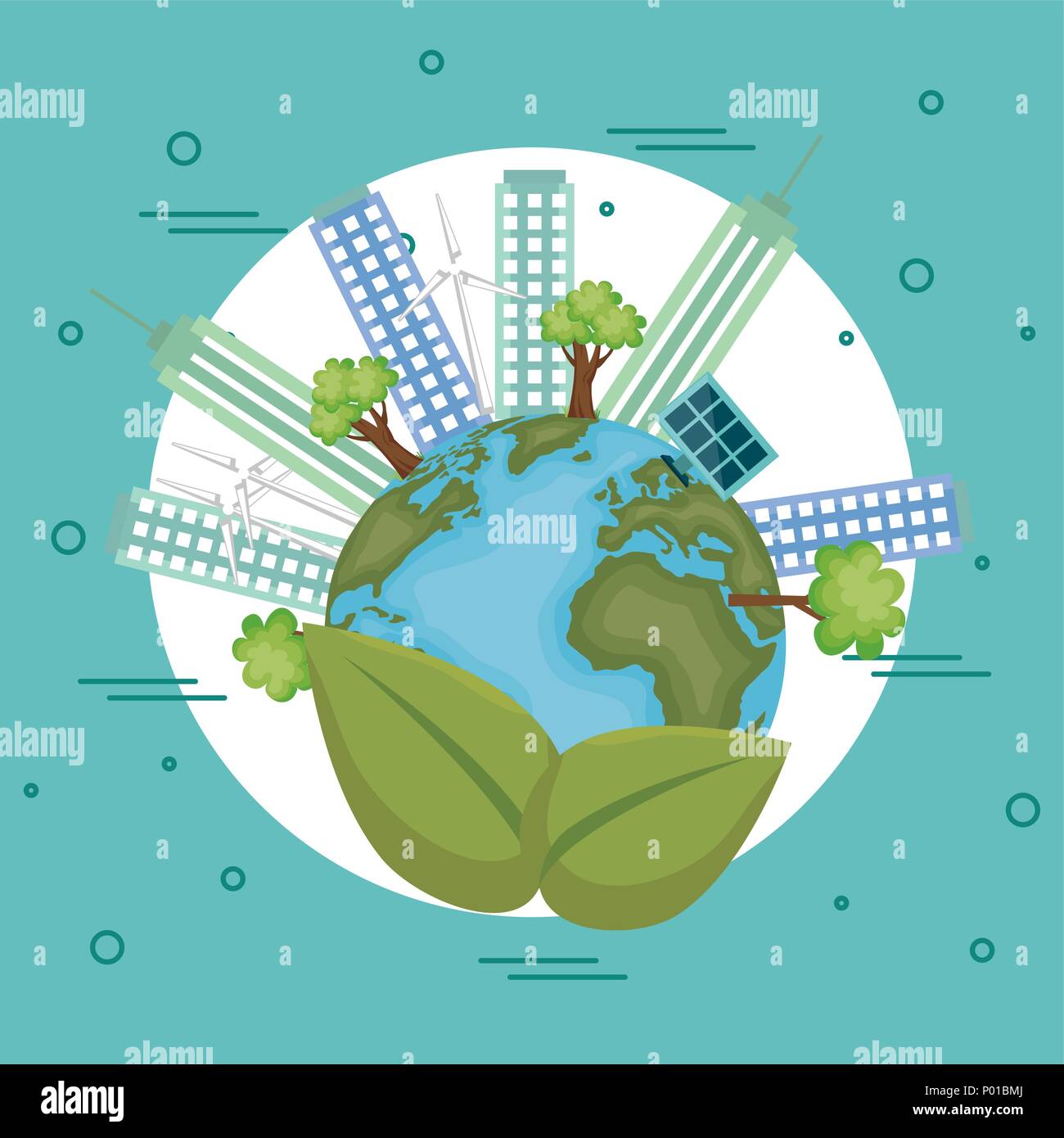 Isolated planet earth trees buildings hi-res stock photography and ...