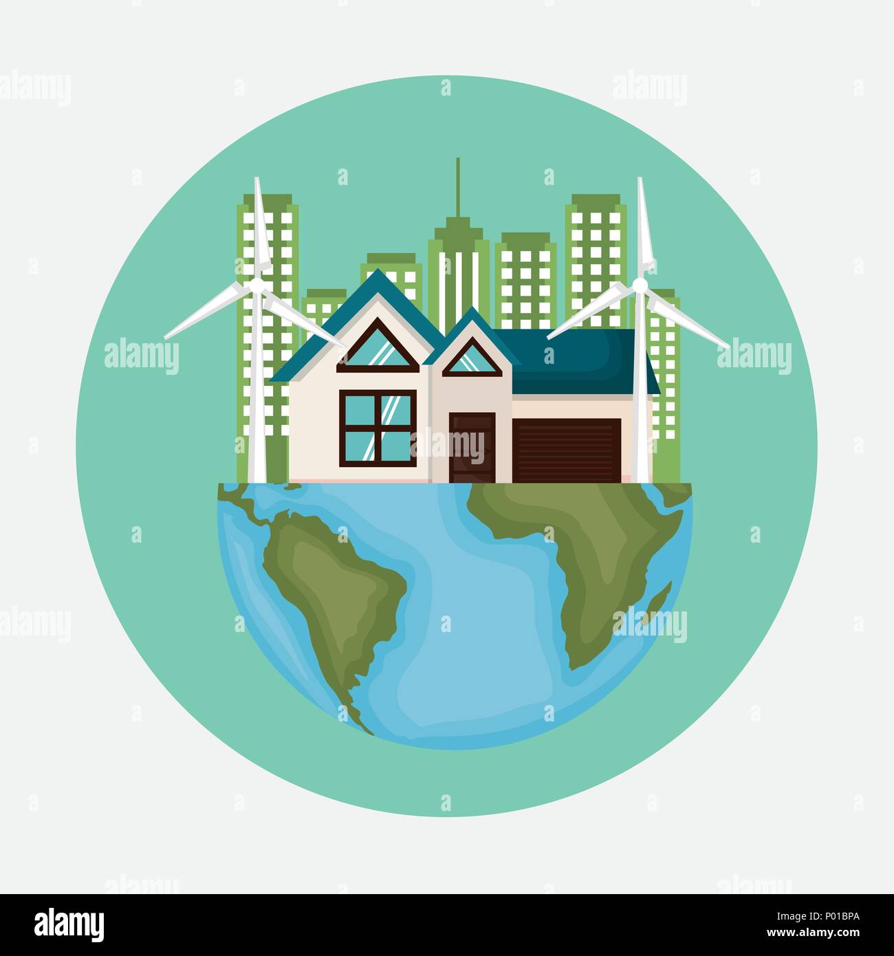 Eco friendly buildings Stock Vector Images - Alamy