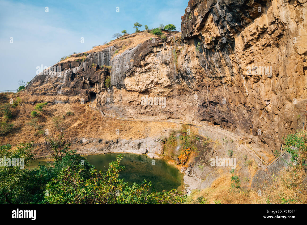 Ellora caves india waterfall hi-res stock photography and images - Alamy