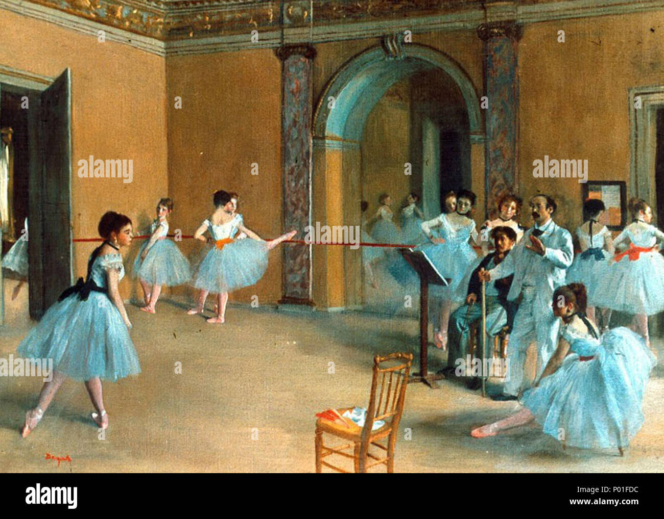 . French: Foyer de danse à l'Opéra de la rue Le Peletier Rehearsal of ...