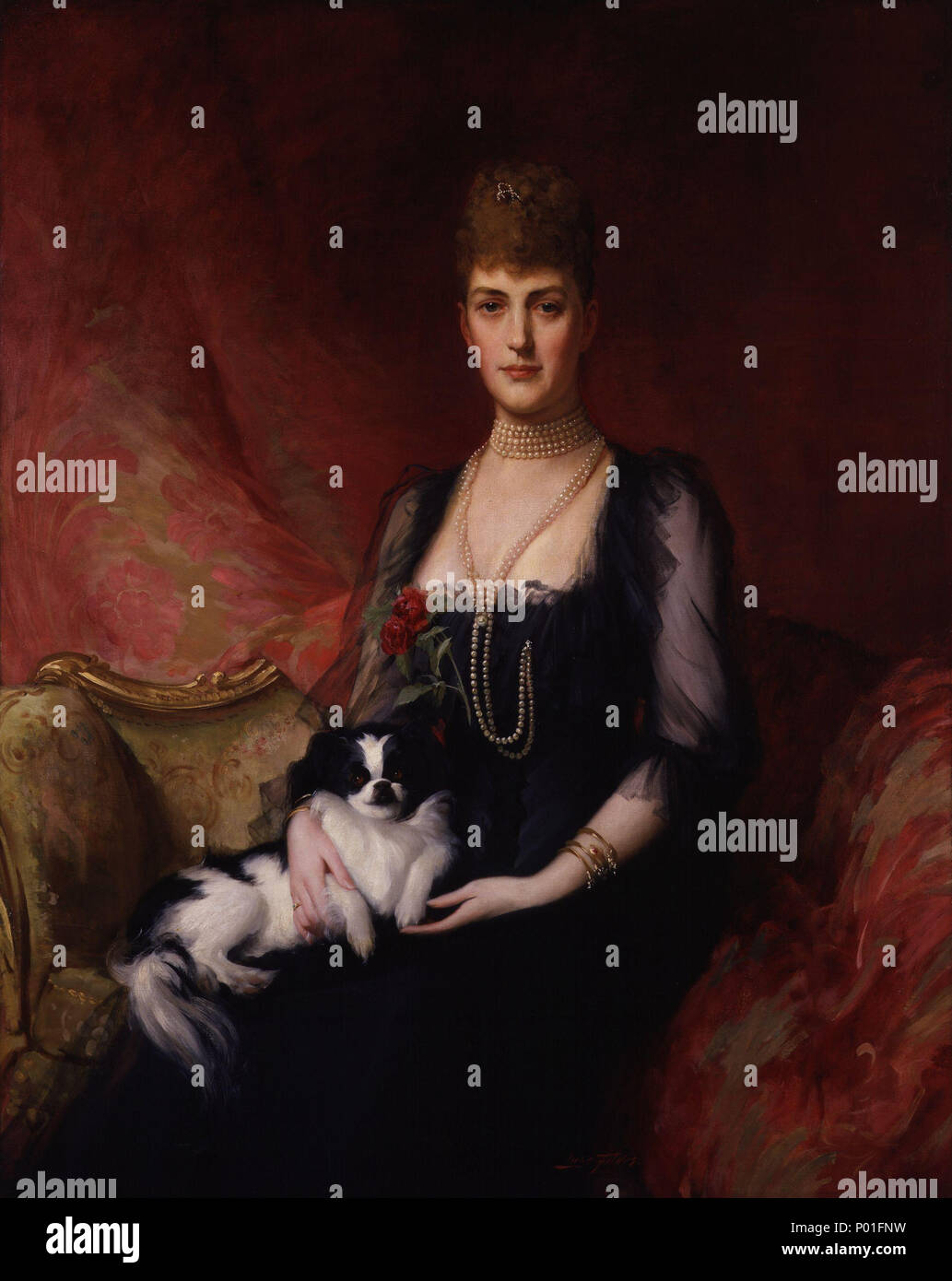 . English: Portrait of Alexandra of Denmark. The dog is thought to be a ...