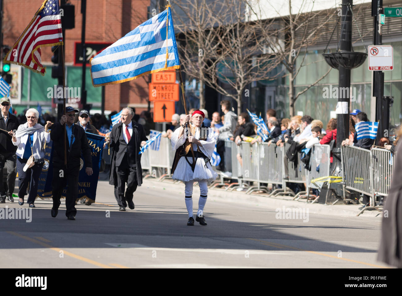 Chicago, Illinois, USA - April 29, 2018 Older greek men wearing ...