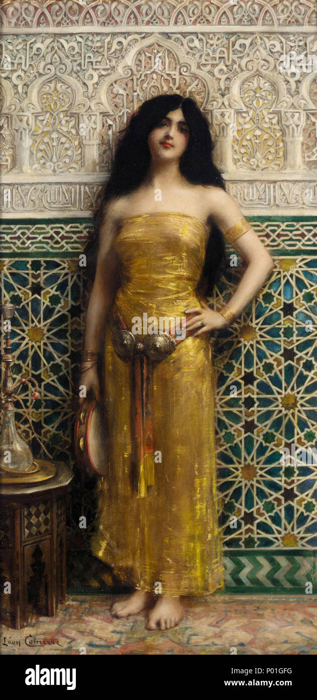 1 Léon-François Comerre - The Tambourine Player Stock Photo - Alamy