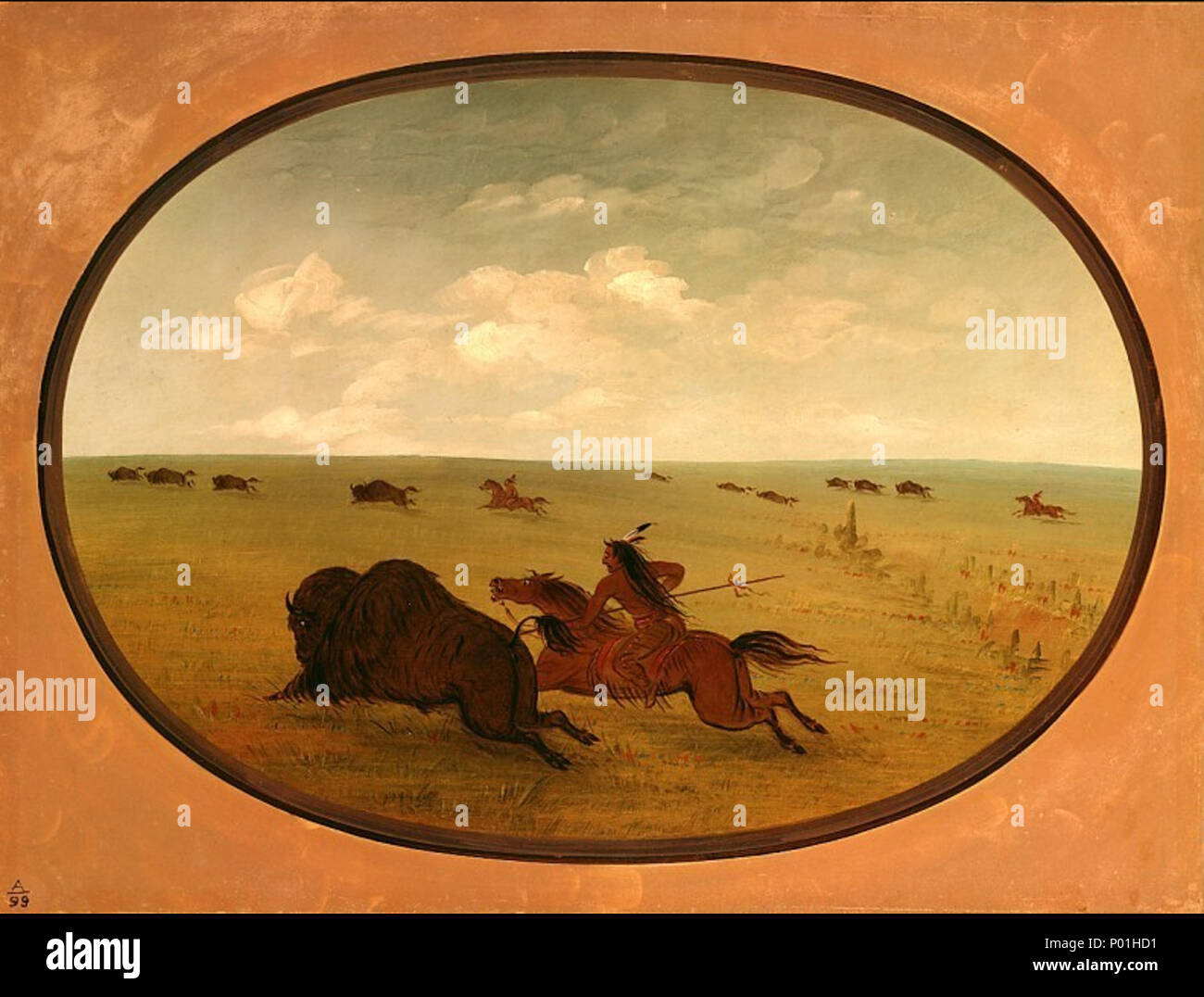 6 Buffalo chase sioux indians upper missouri Stock Photo - Alamy