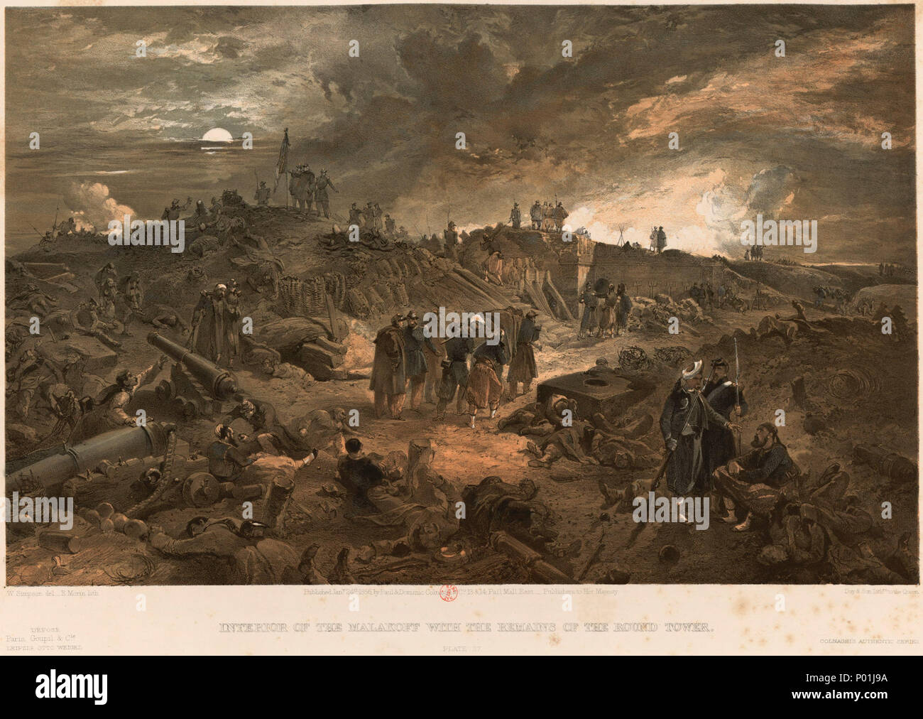 . English: Print shows an interior view of the Malakoff, the main ...