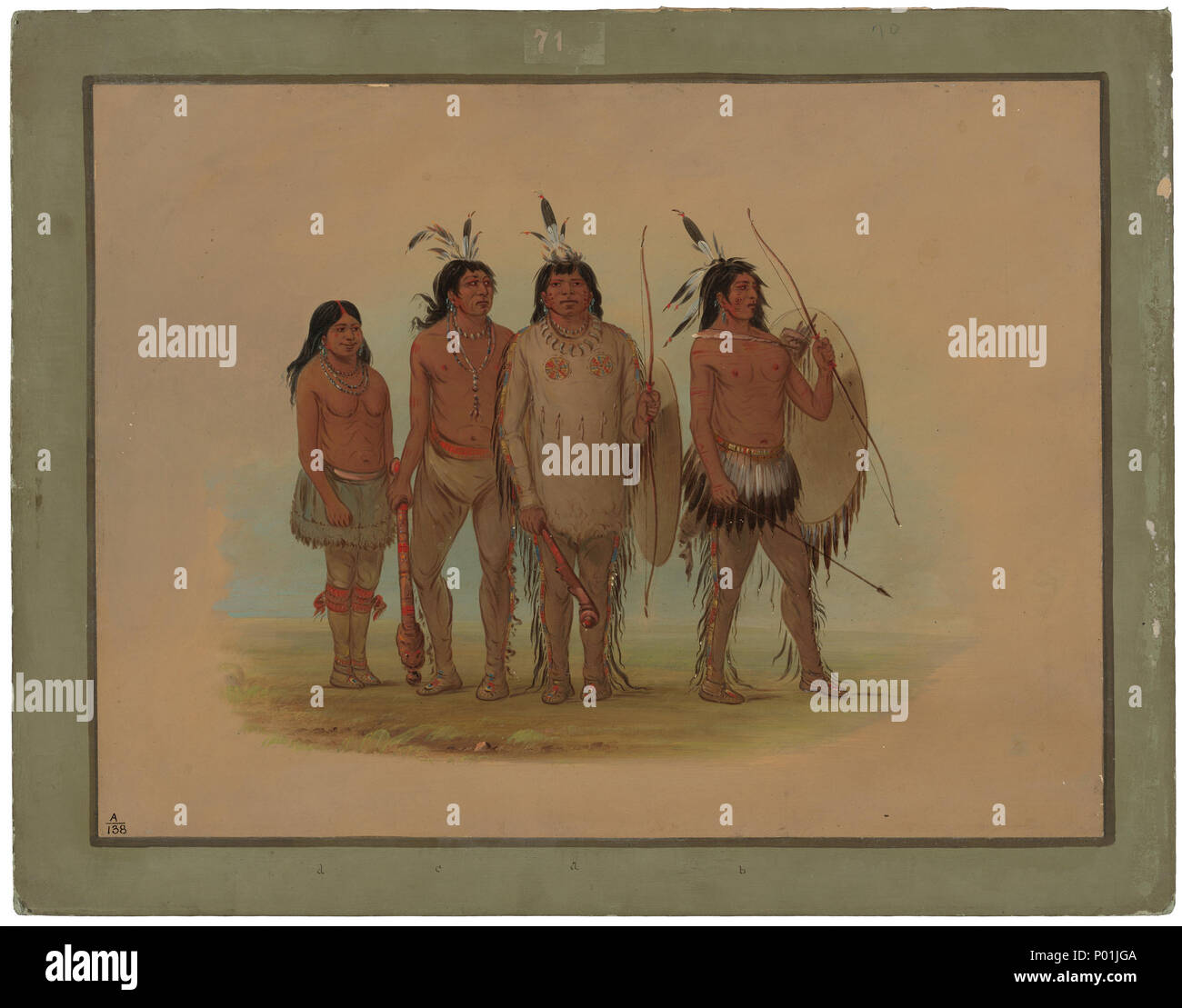 George Catlin, Kiowa Chief, His Wife, and Two Warriors, American, 1796 ...