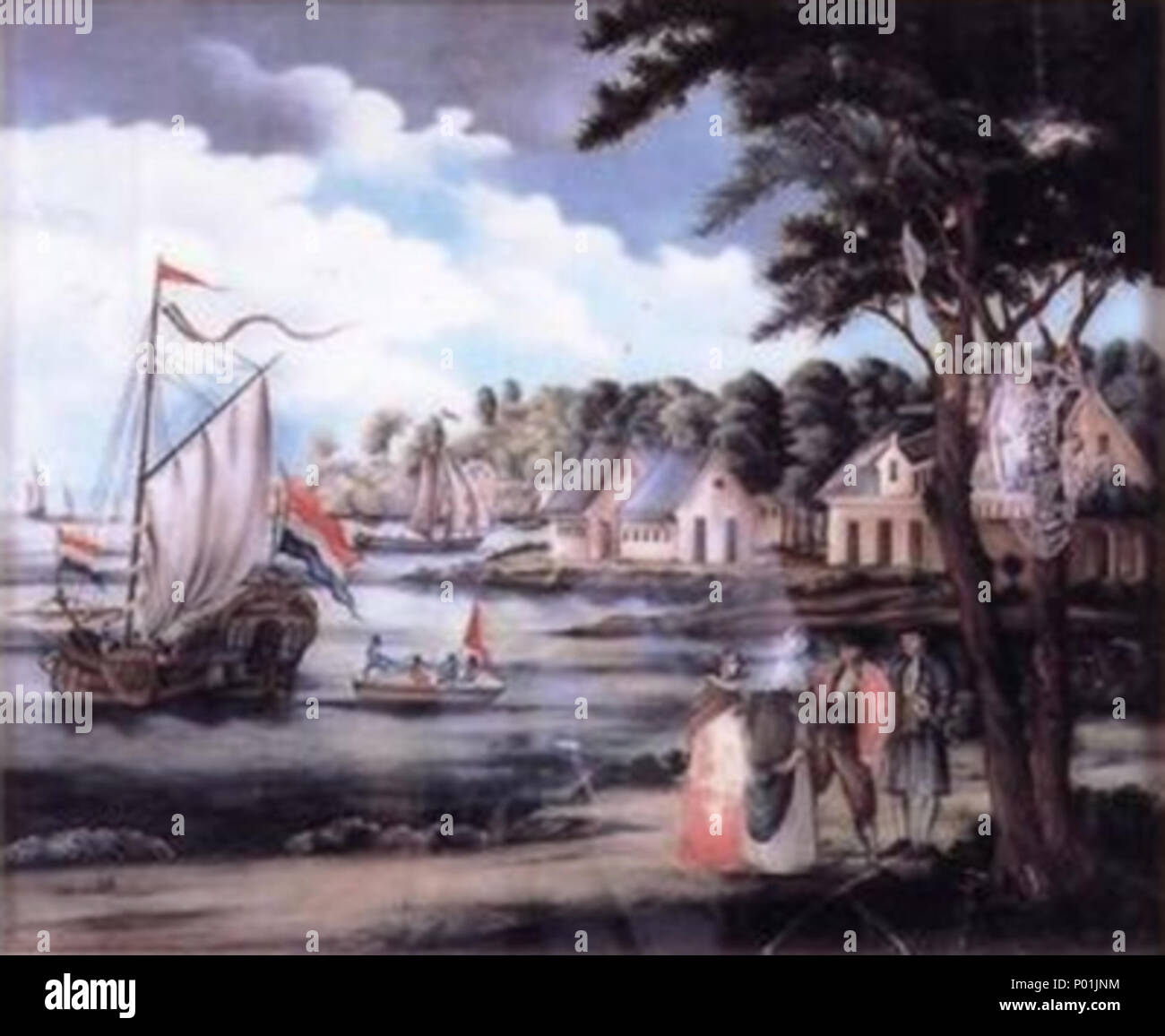 . English: Occidental Landscape, garasu-e, Hanao Hachimangu, Yamaguchi ...