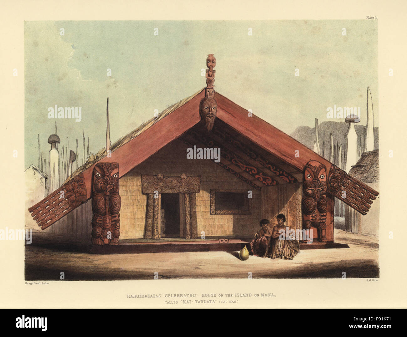 . English: RANGIHAEATAS CELEBRATED HOUSE ON THE ISLAND OF MANA, CALLED ...