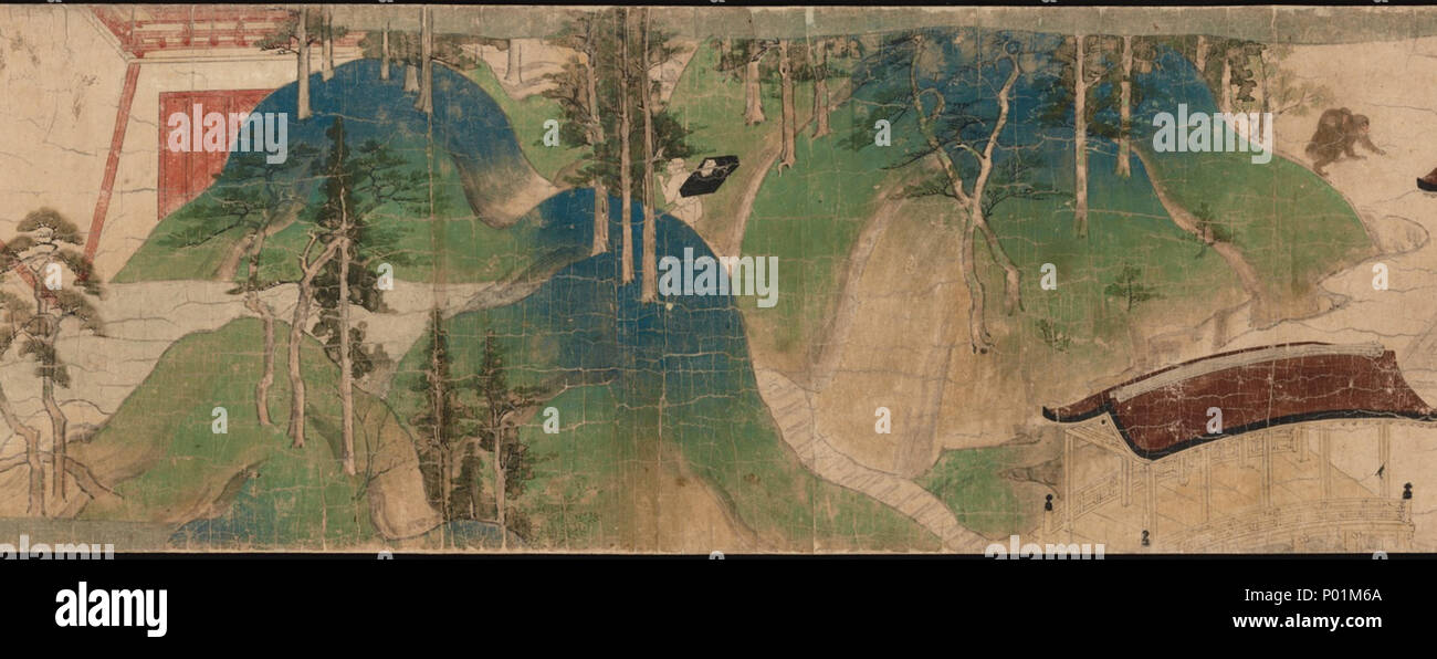 . Français : Tengu zoshi emaki. Détail du rouleau du Enryaku-ji. 22 ...