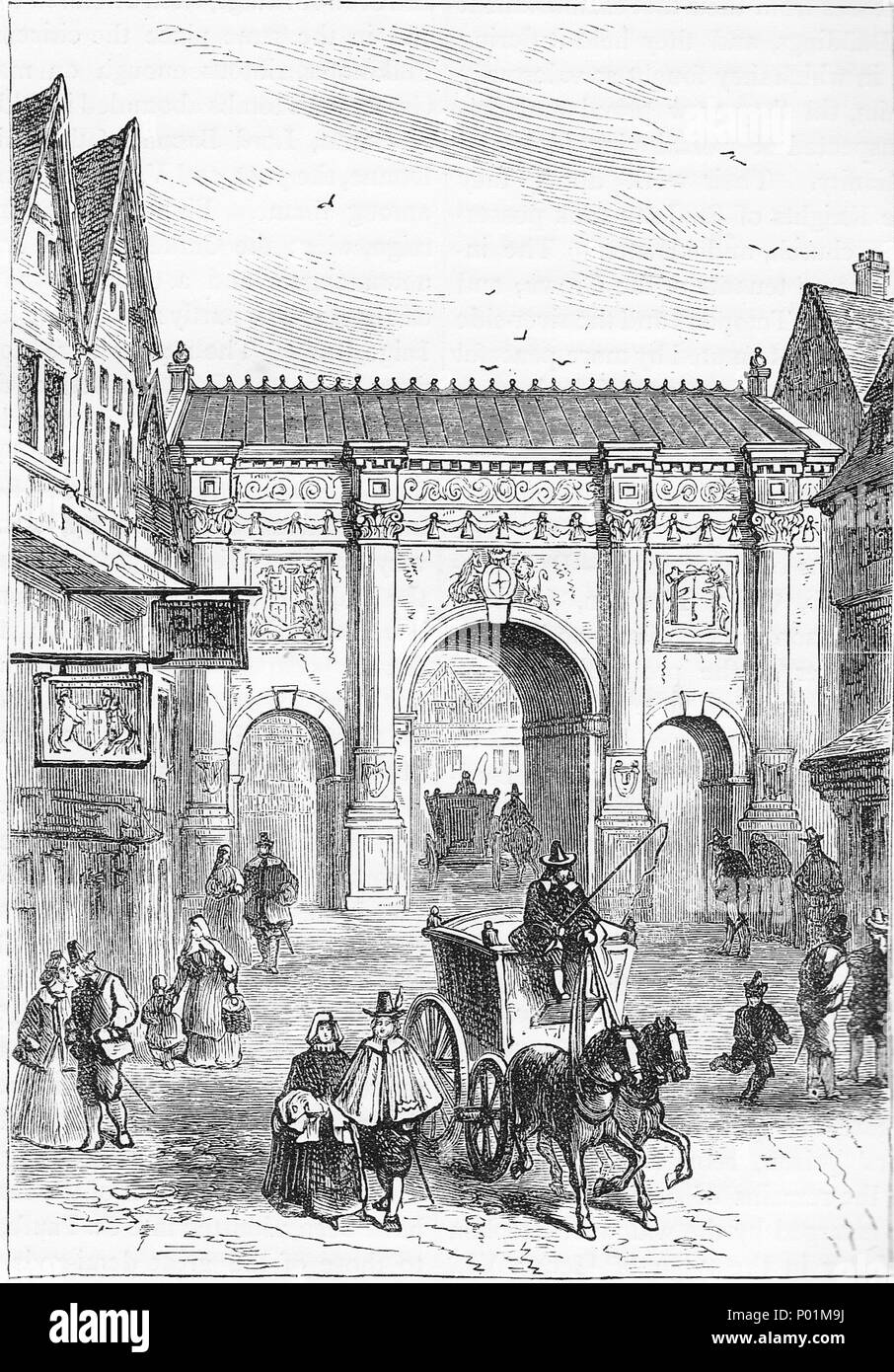 . English: The Old Wooden Temple Bar, London. . circa 1870s. Unknown 22 ...