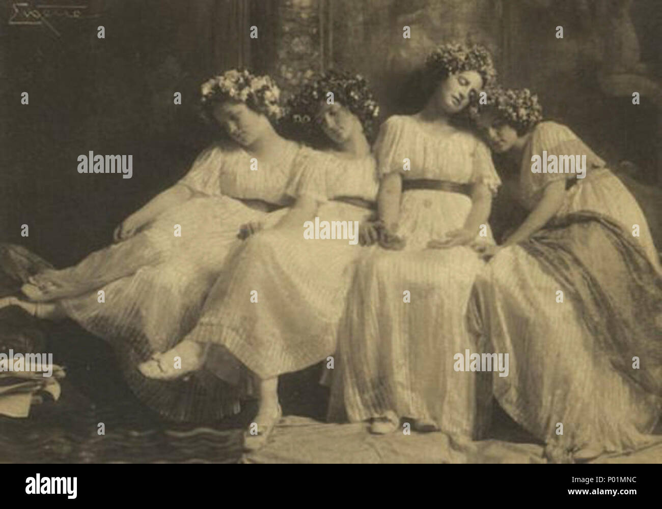 Slumbering maidens2C by Frank Eugene Stock Photo - Alamy