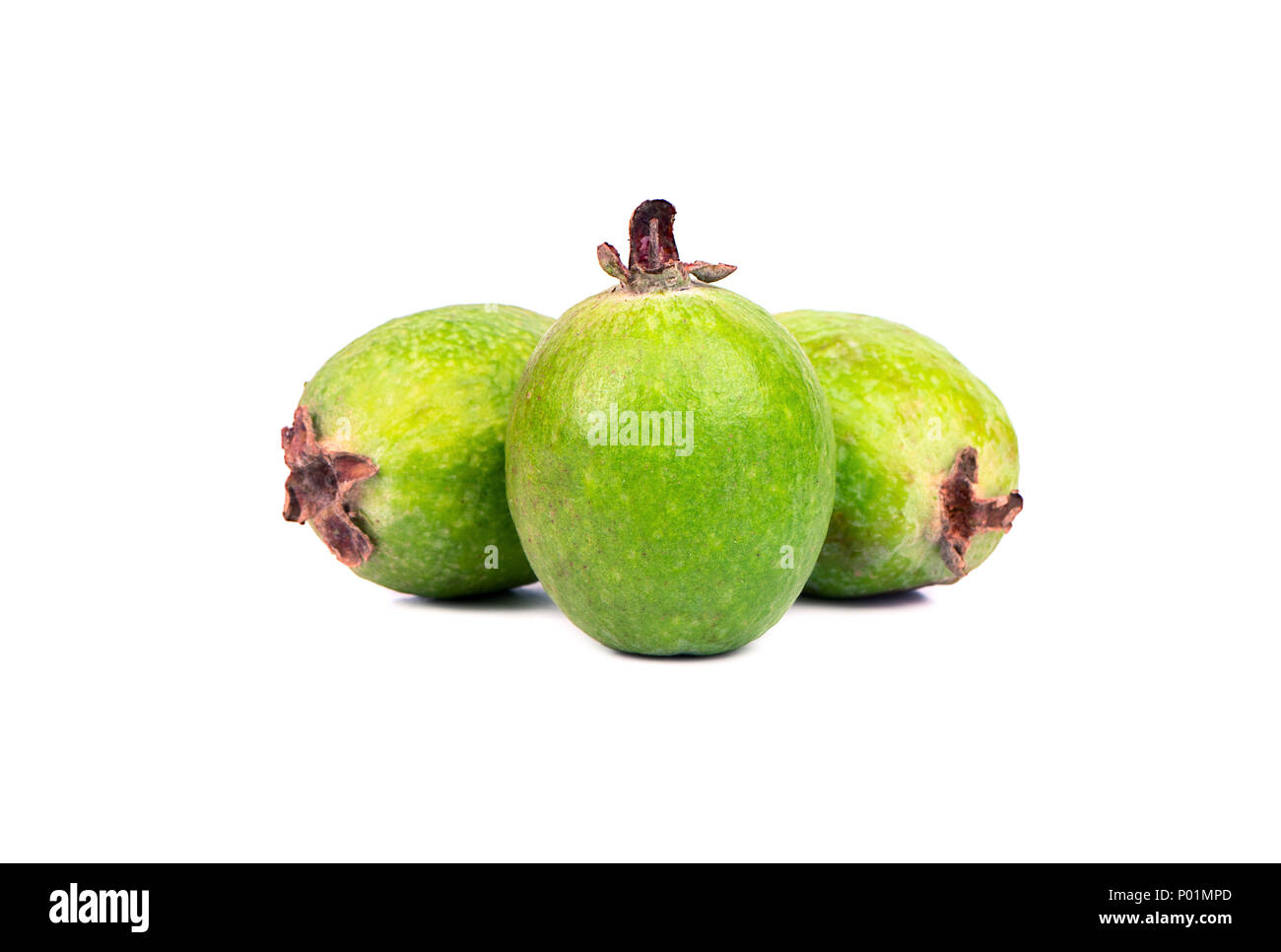 Three fresh Feijoa fruit on white background Stock Photo - Alamy