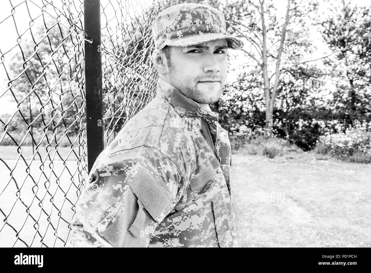 Military fatigues training Black and White Stock Photos & Images - Alamy