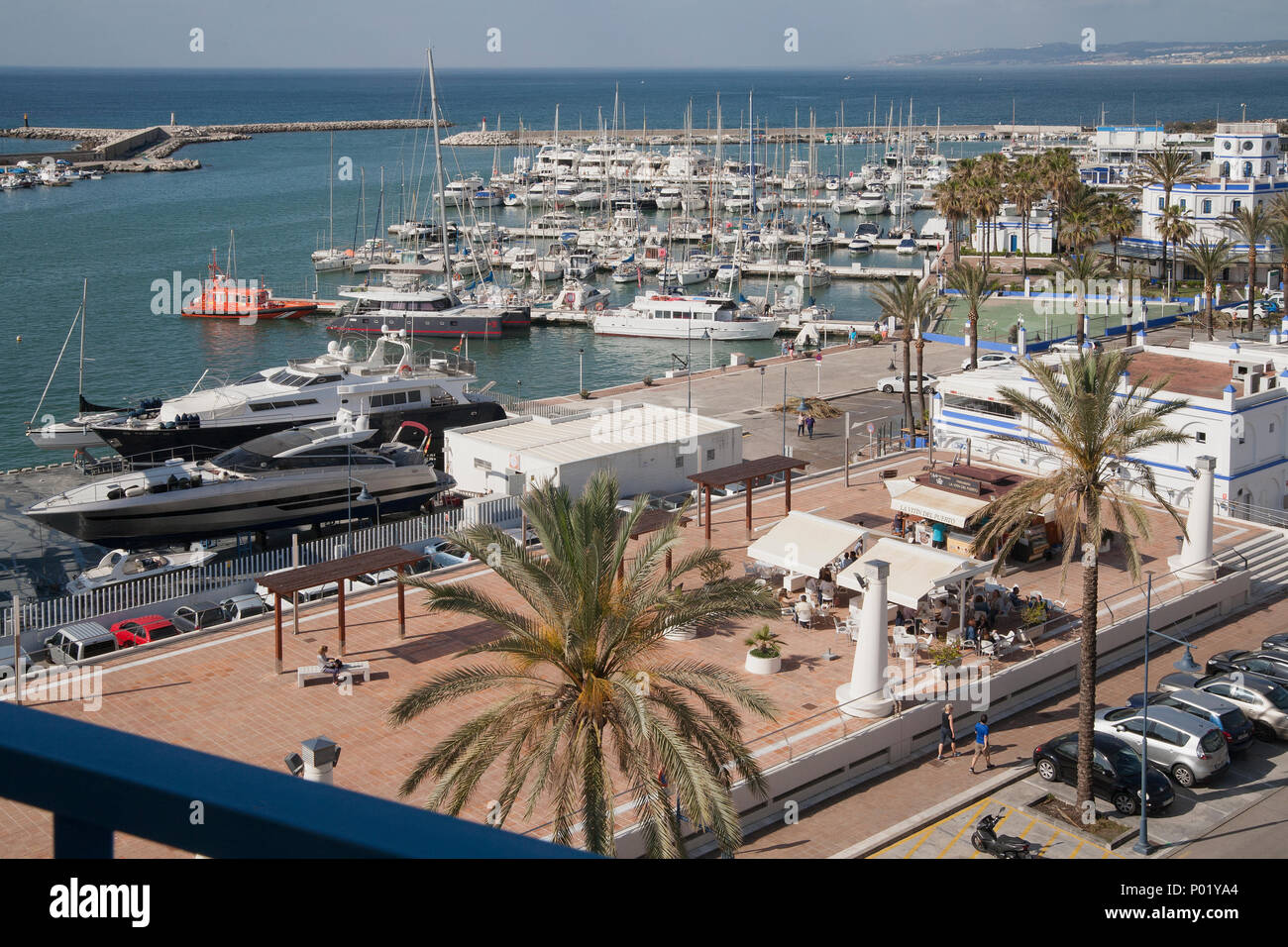 Bird's eye view Estepona port, Spain Stock Photo - Alamy