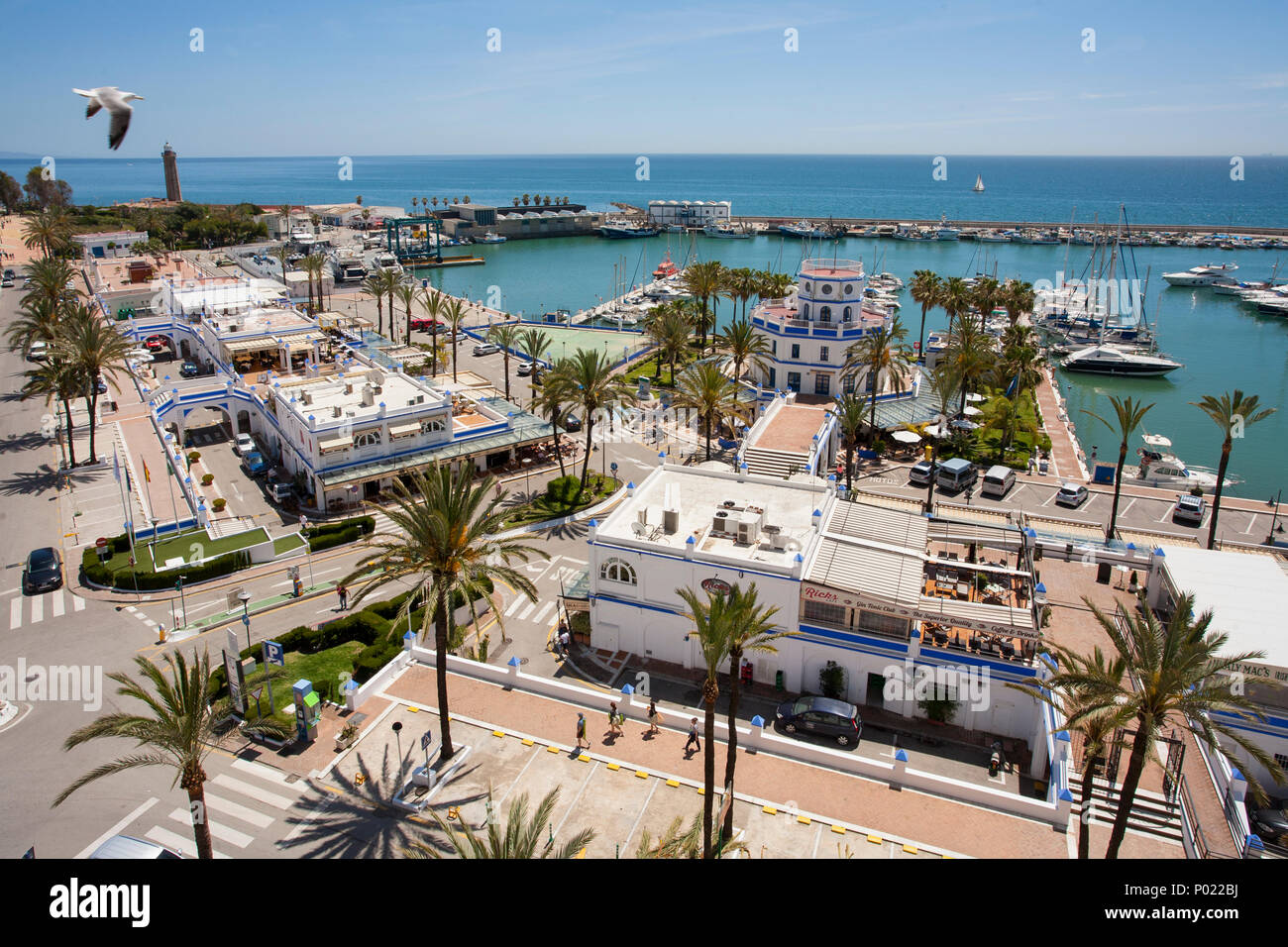 Bird's eye view Estepona port, Spain Stock Photo - Alamy