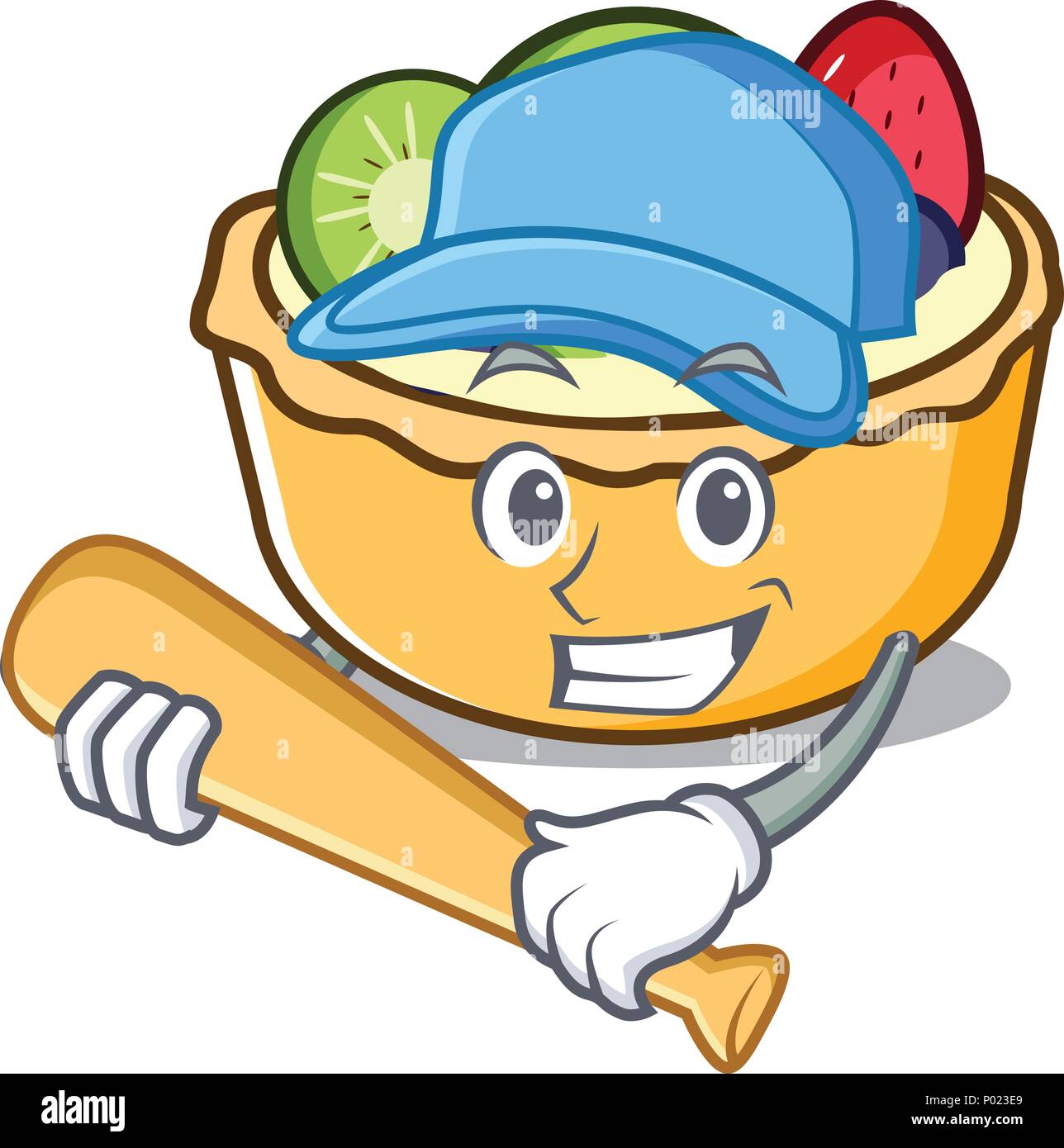Playing baseball fruit tart character cartoon Stock Vector Image & Art ...