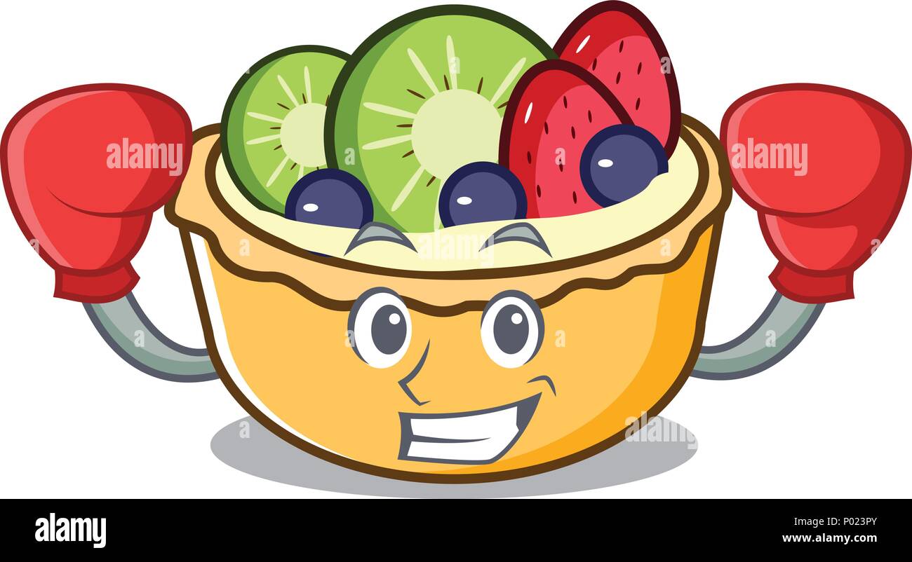 Boxing fruit tart character cartoon Stock Vector Image & Art - Alamy
