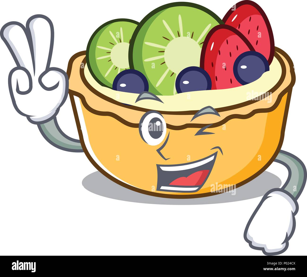 Two finger fruit tart character cartoon Stock Vector Image & Art - Alamy