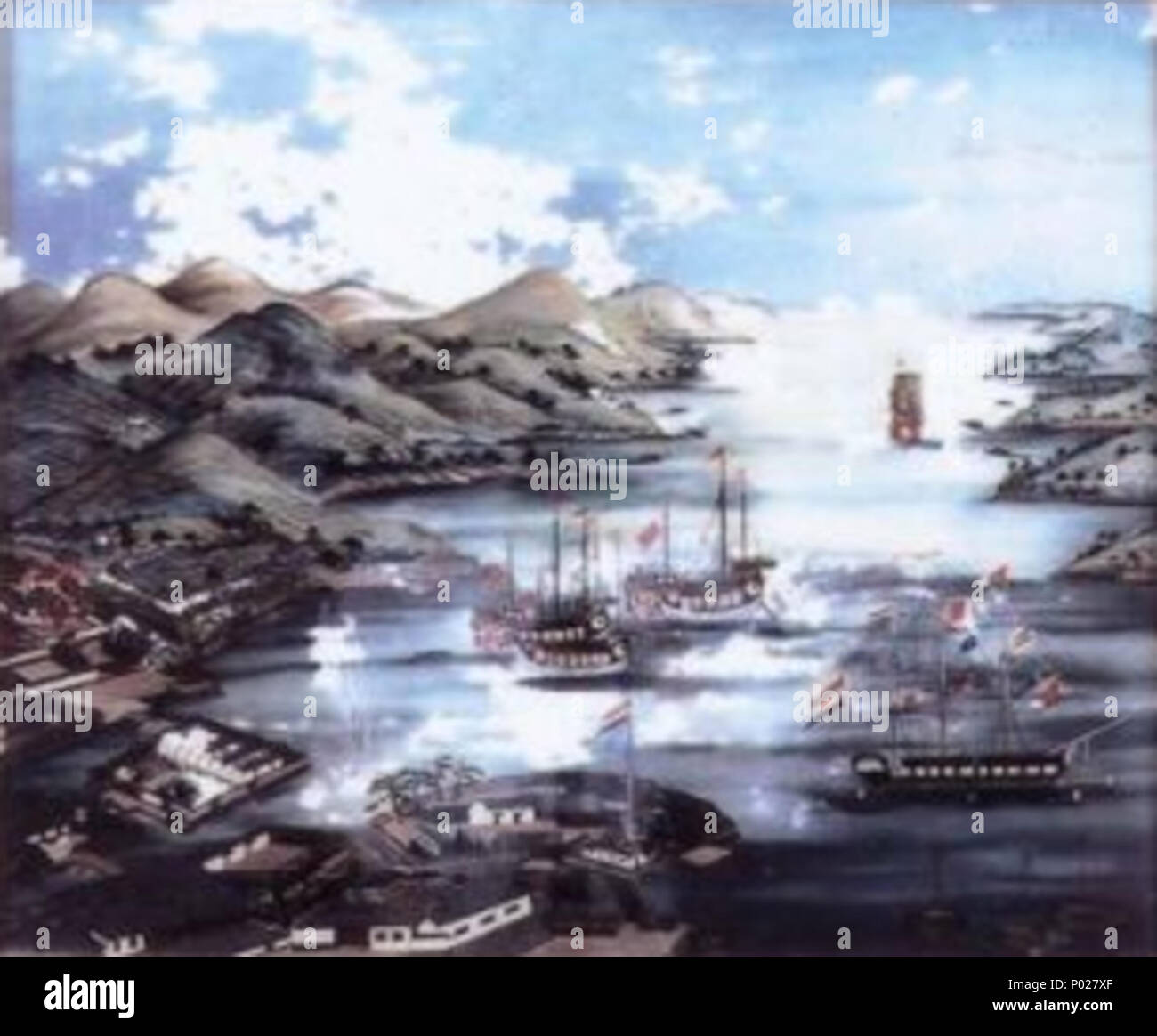 . English: Nagasaki Harbour, garasu-e, Hanao Hachimangu, Yamaguchi ...