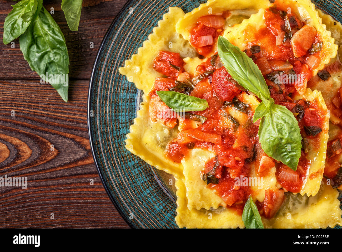 Ravioli top view hi-res stock photography and images - Alamy