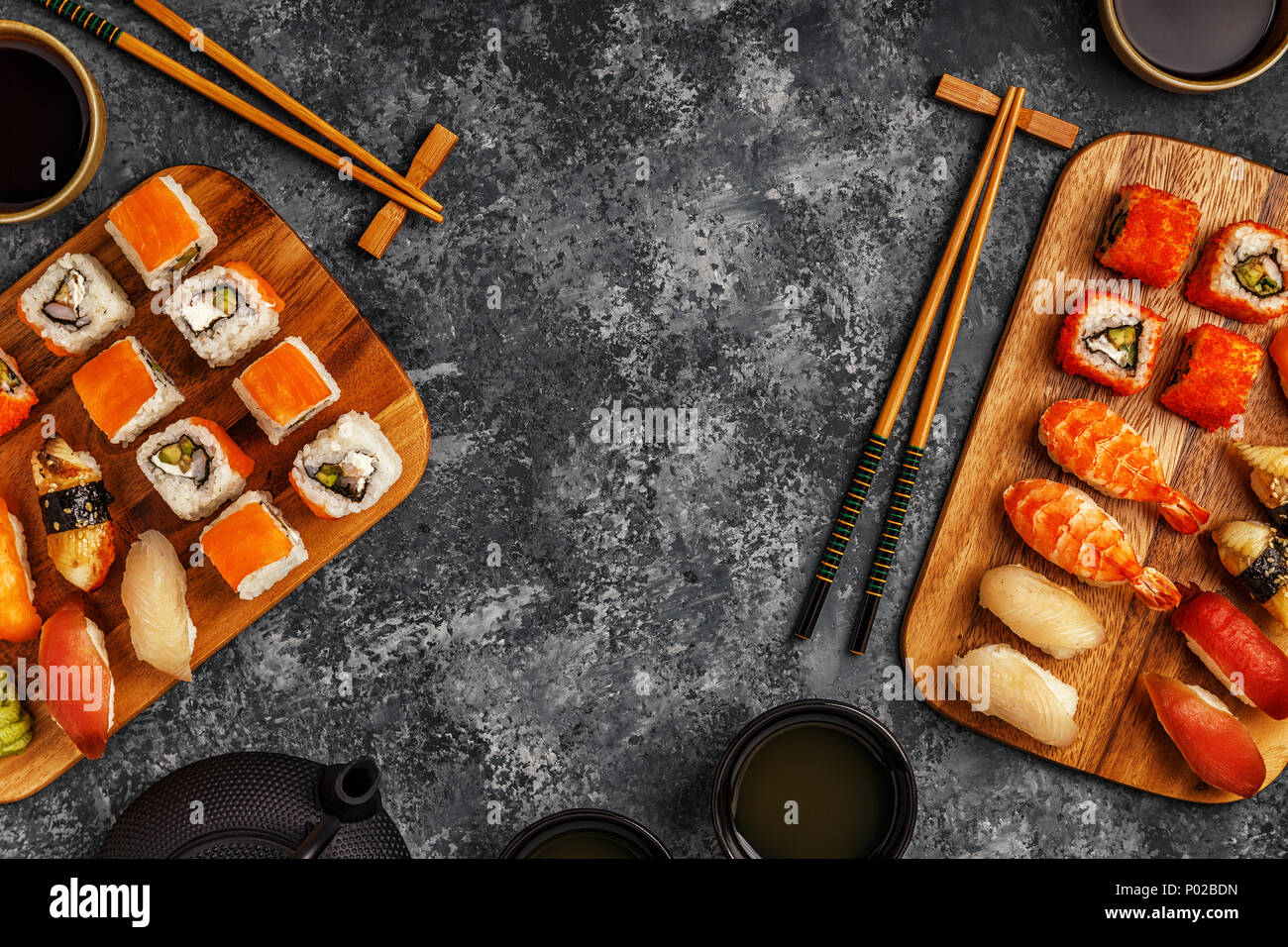 Top view diverse seafood hi-res stock photography and images - Alamy
