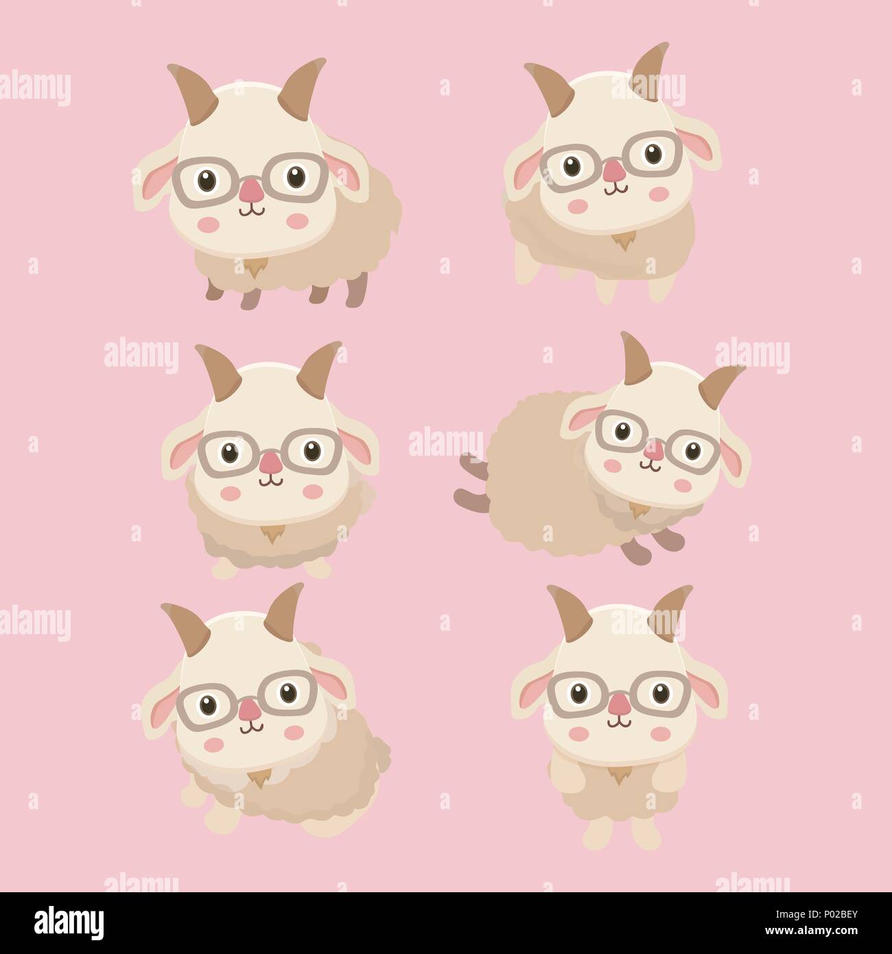 Funny goats set, vector Stock Vector Image & Art - Alamy