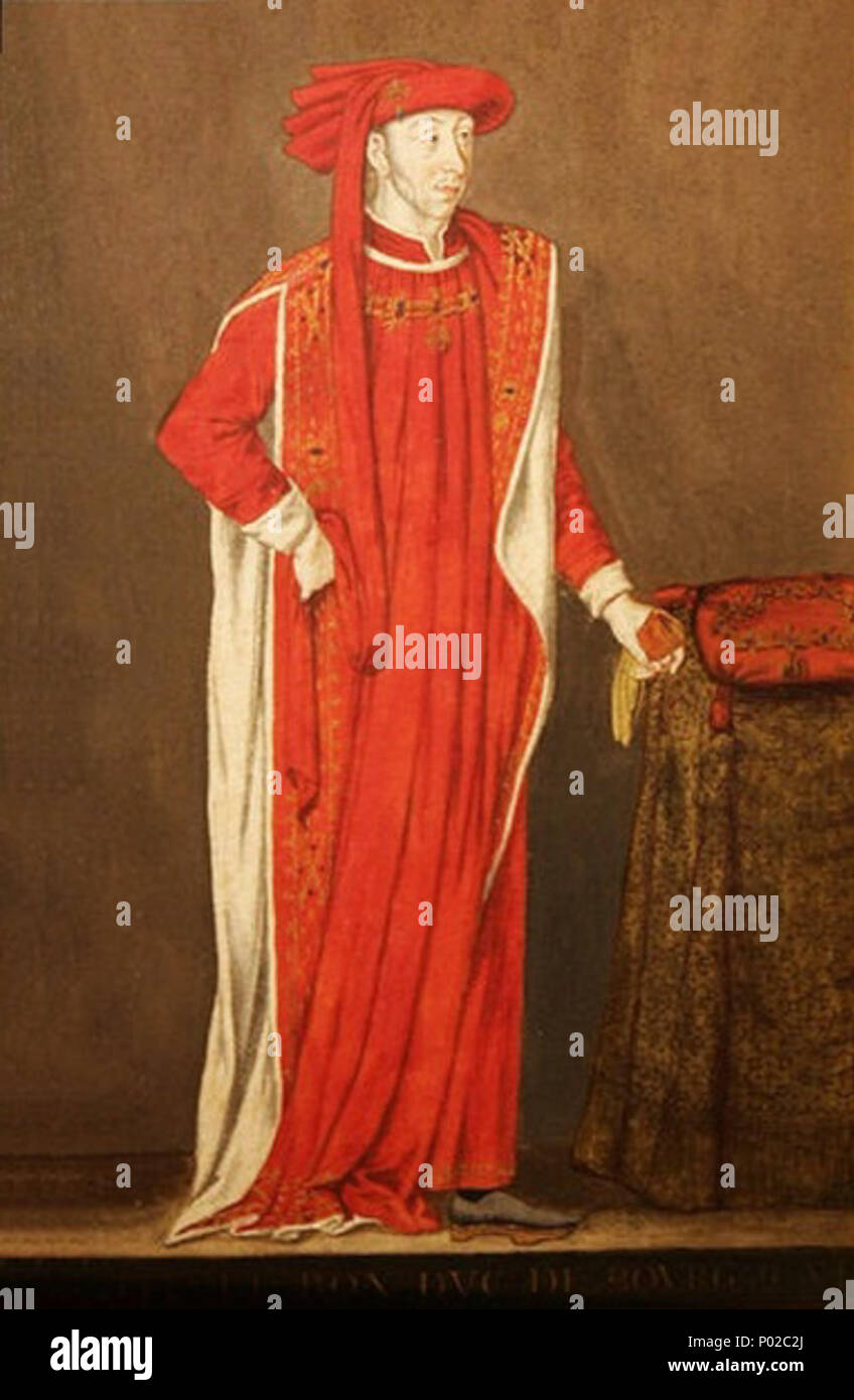 . Portrait of Philip the Good in the costume of the Order of the Golden ...