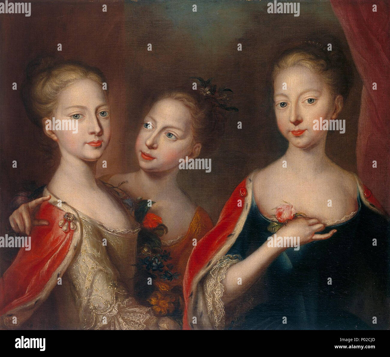 . Portrait of Princesses Anne, Amelia and Caroline . Princesses Anne ...