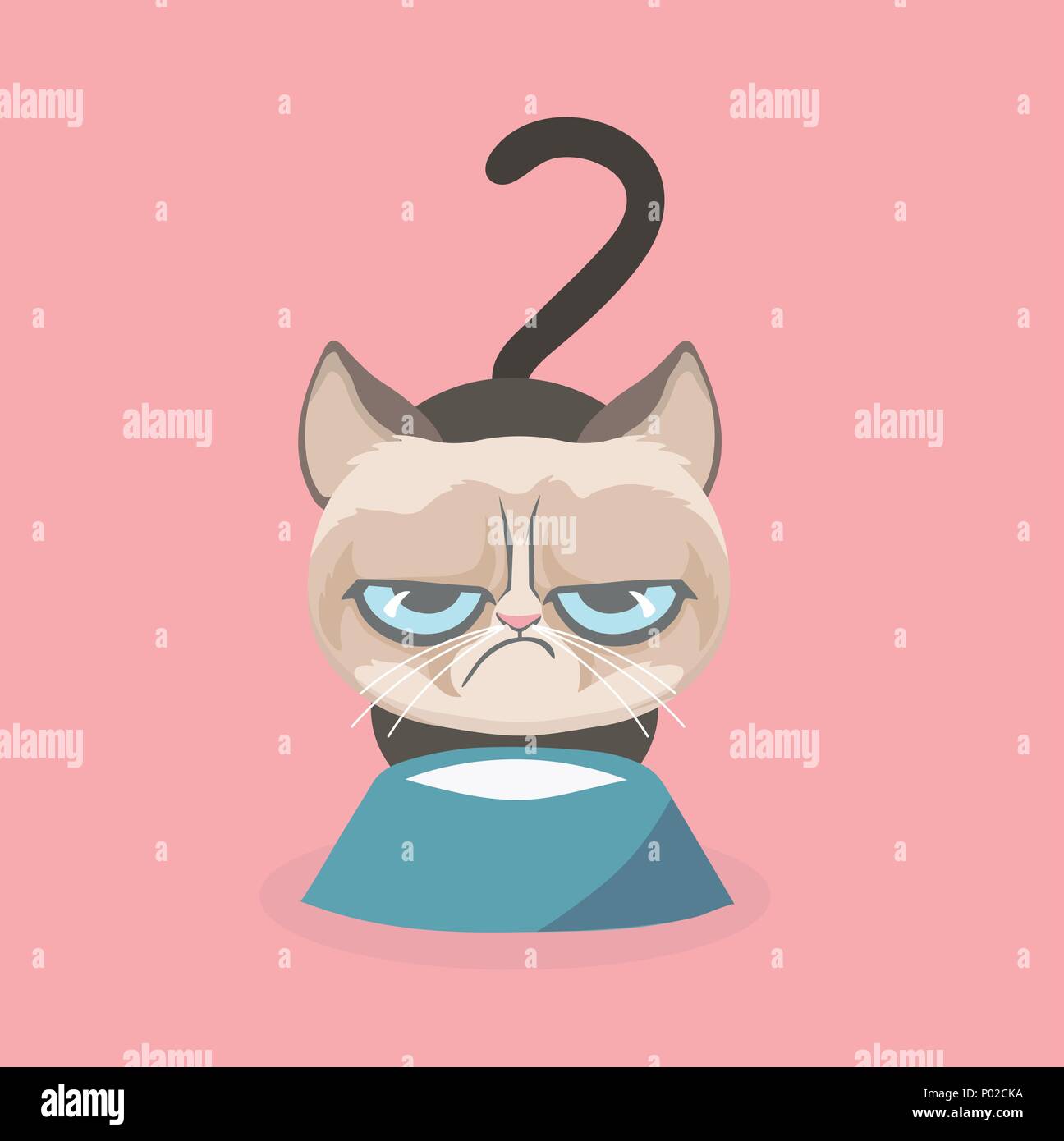 Cartoon fat cat angry expression Stock Vector Images - Alamy