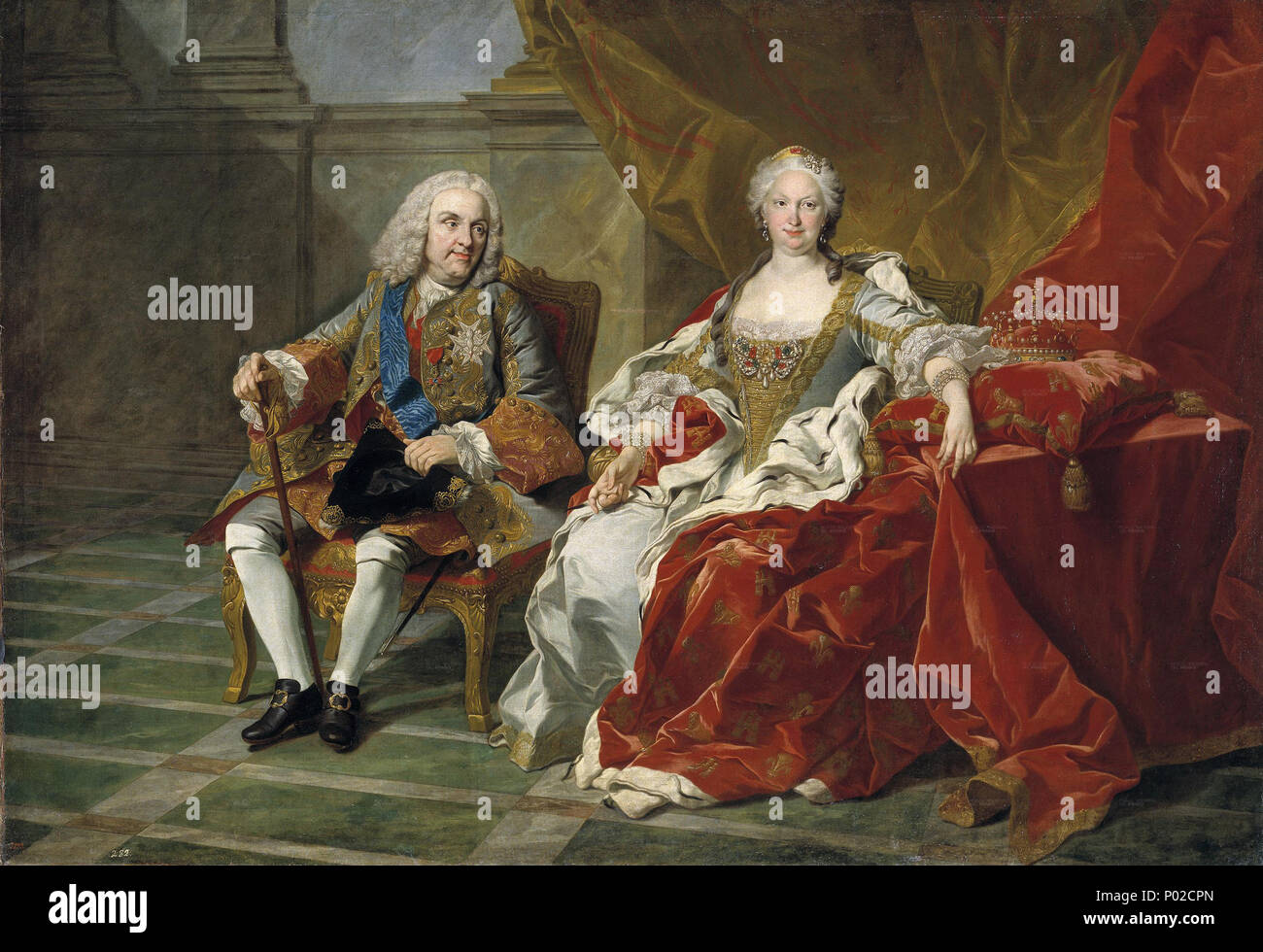 . Español: Retrato del rey Felipe V de España (1683-1746) y de su segunda esposa, la reina ...