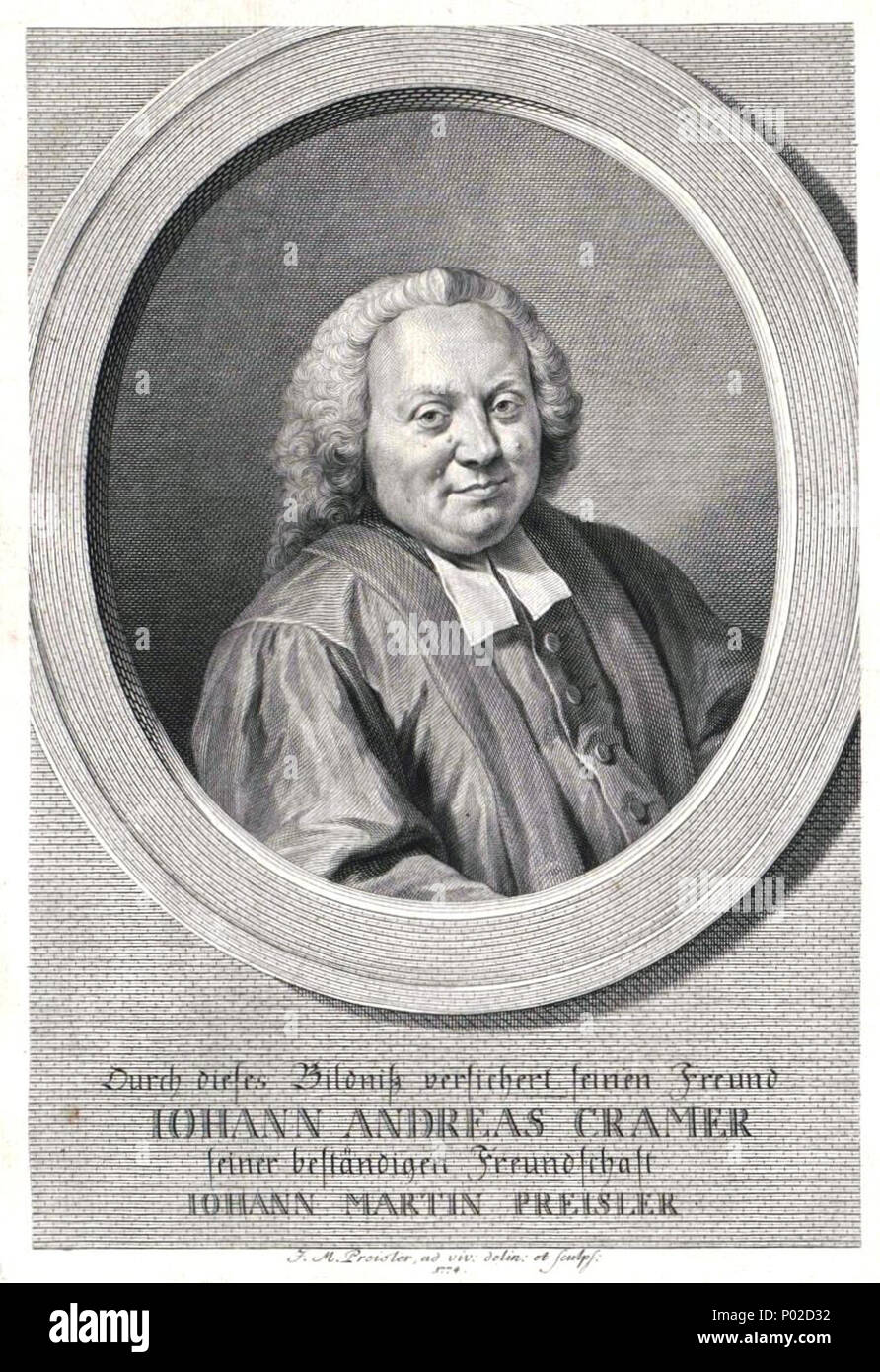 . Depicted person: Johann Andreas Cramer . Johann Andreas Cramer . 1774 ...