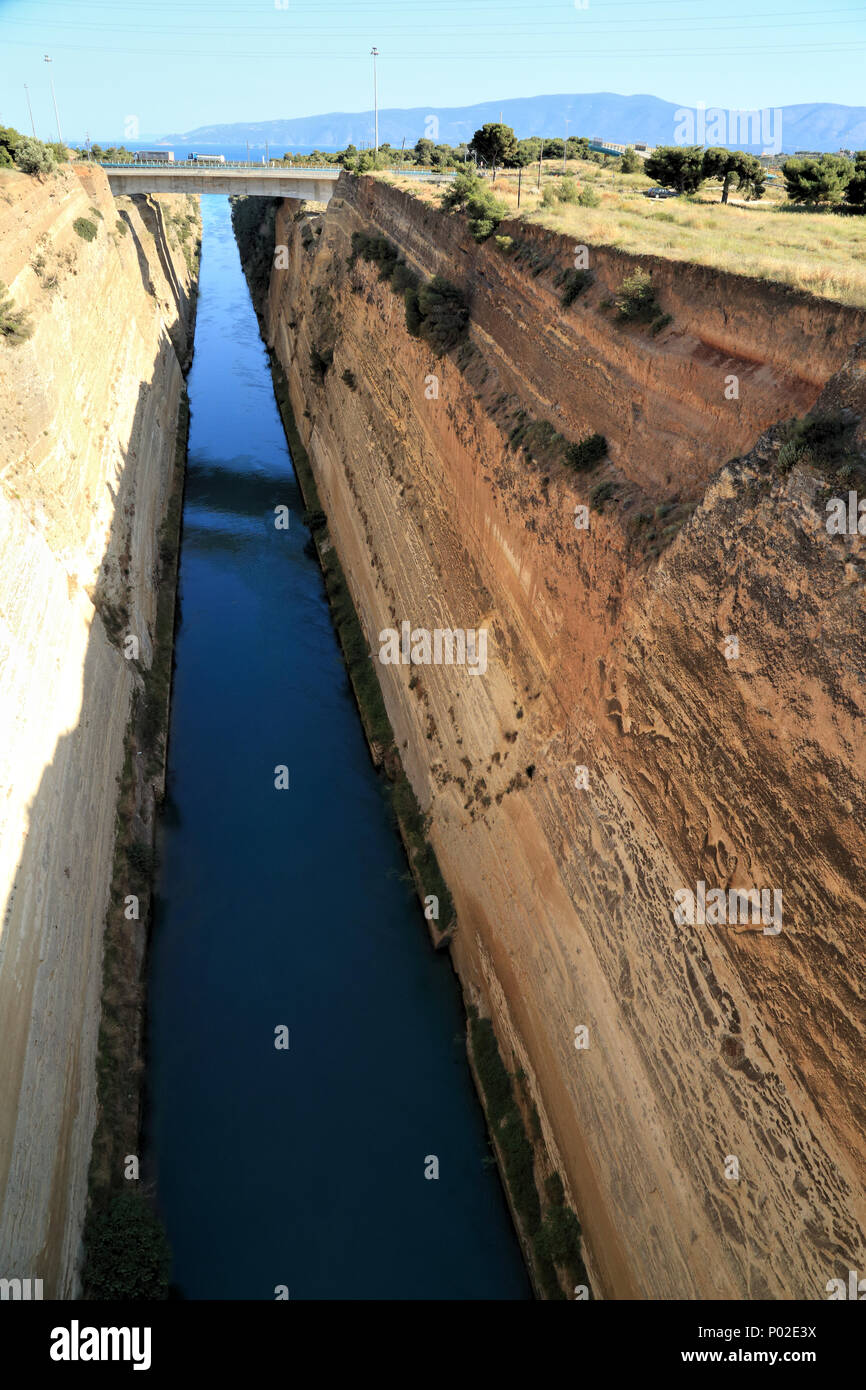 Corinth canal bridge hi-res stock photography and images - Alamy