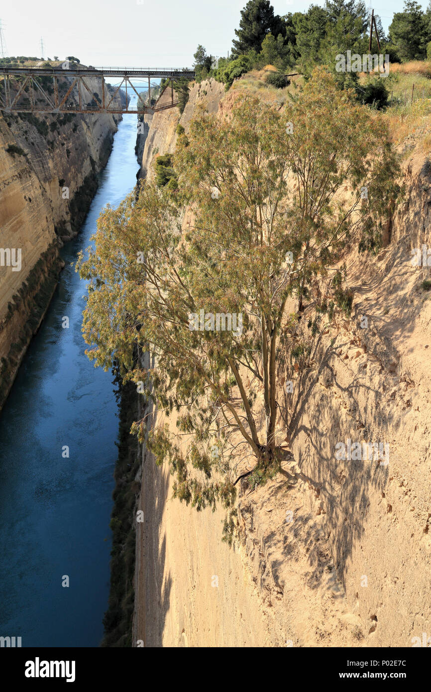 Corinth canal bridge hi-res stock photography and images - Alamy