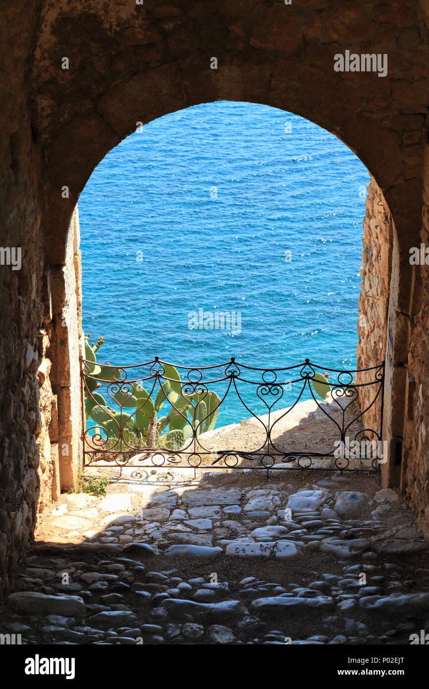 Sea view from Acronauplia, Nafplio Stock Photo - Alamy