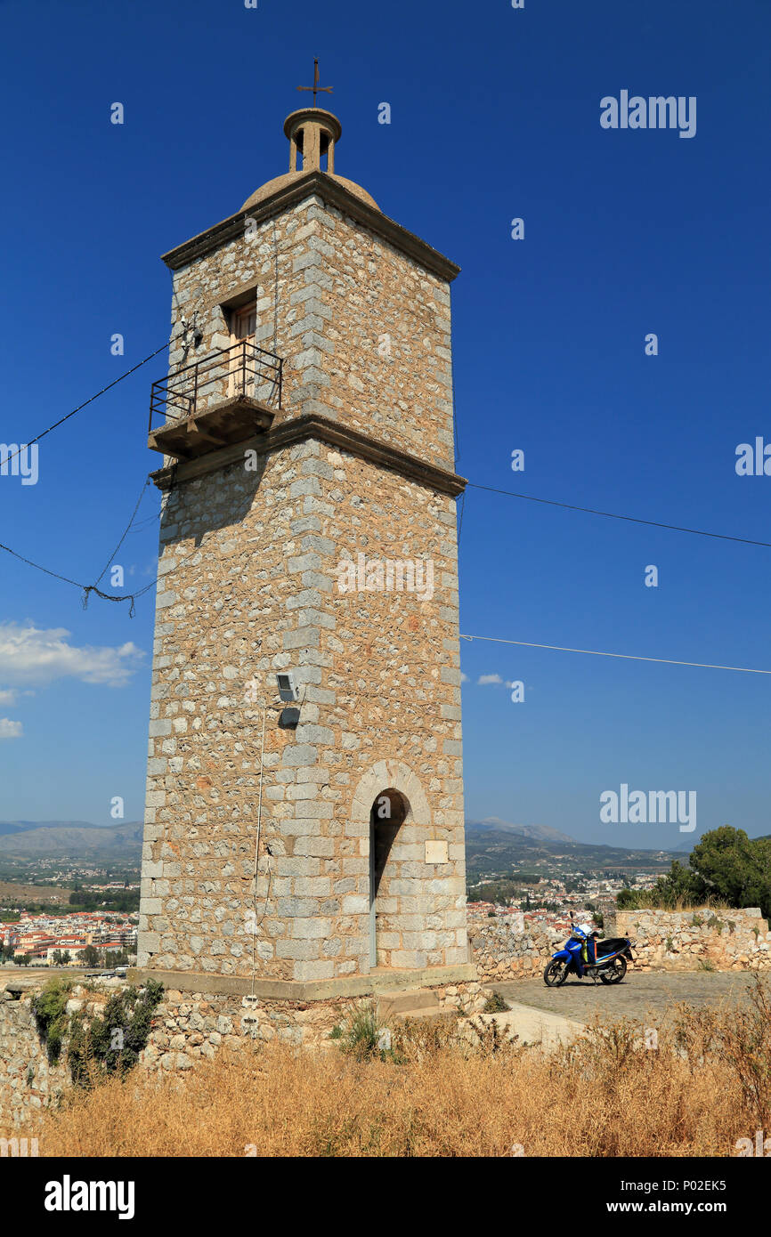Acronauplia clock tower, Nafplio Stock Photo - Alamy
