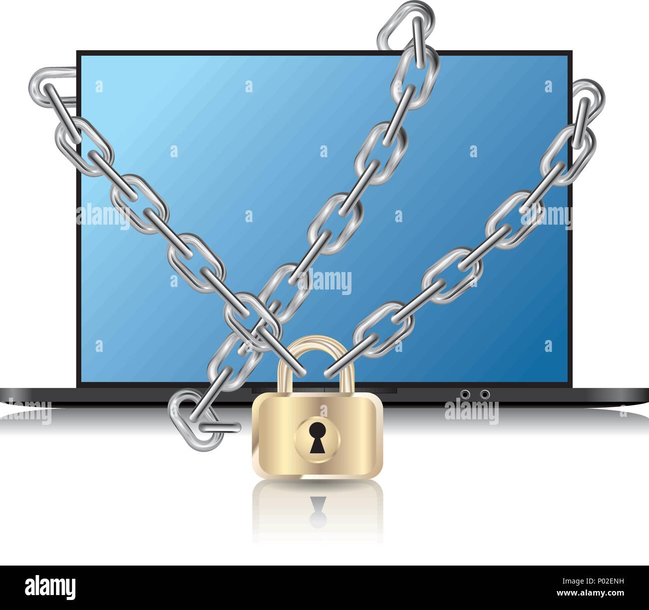 Padlock on laptop internet Stock Vector Images - Alamy