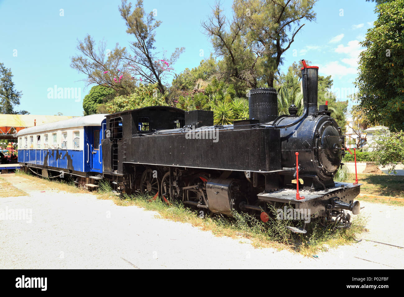 Old steam engine at former Nafplio train station Stock Photo - Alamy