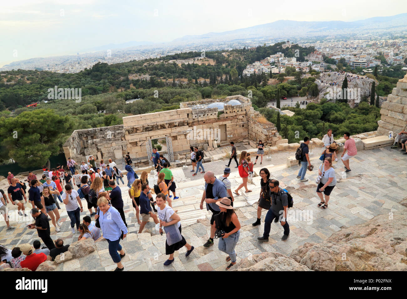 Tourists visiting Acropolis Stock Photo - Alamy