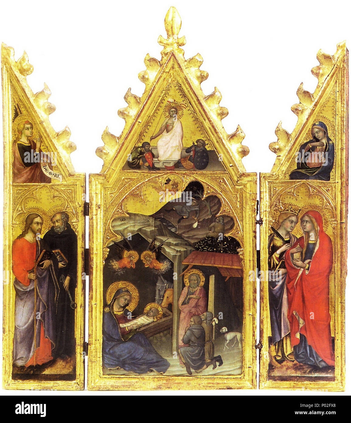 . Triptych . Nativity, Resurrection and Saints . 1397 22 24 Triptych ...