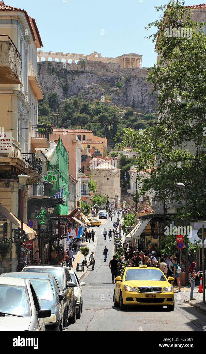 Aiolou street in Athens center Stock Photo - Alamy