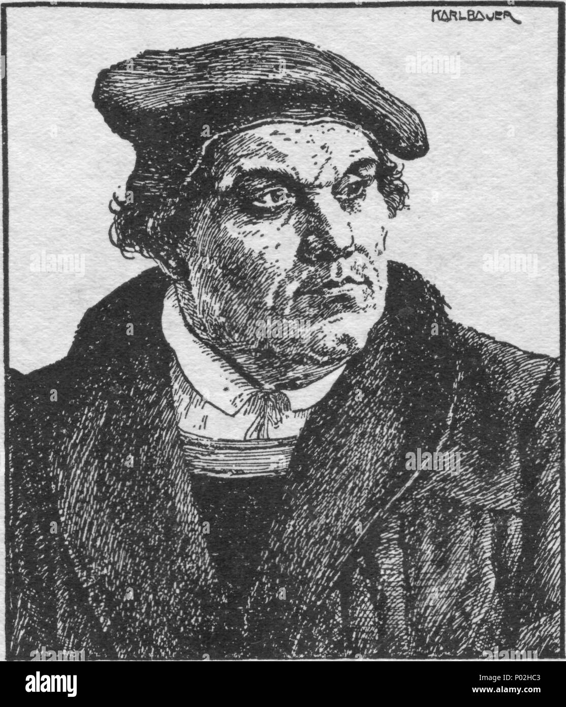 . English: Martin Luther, by Karl Bauer. . 1917. Karl Bauer 57 Karl ...