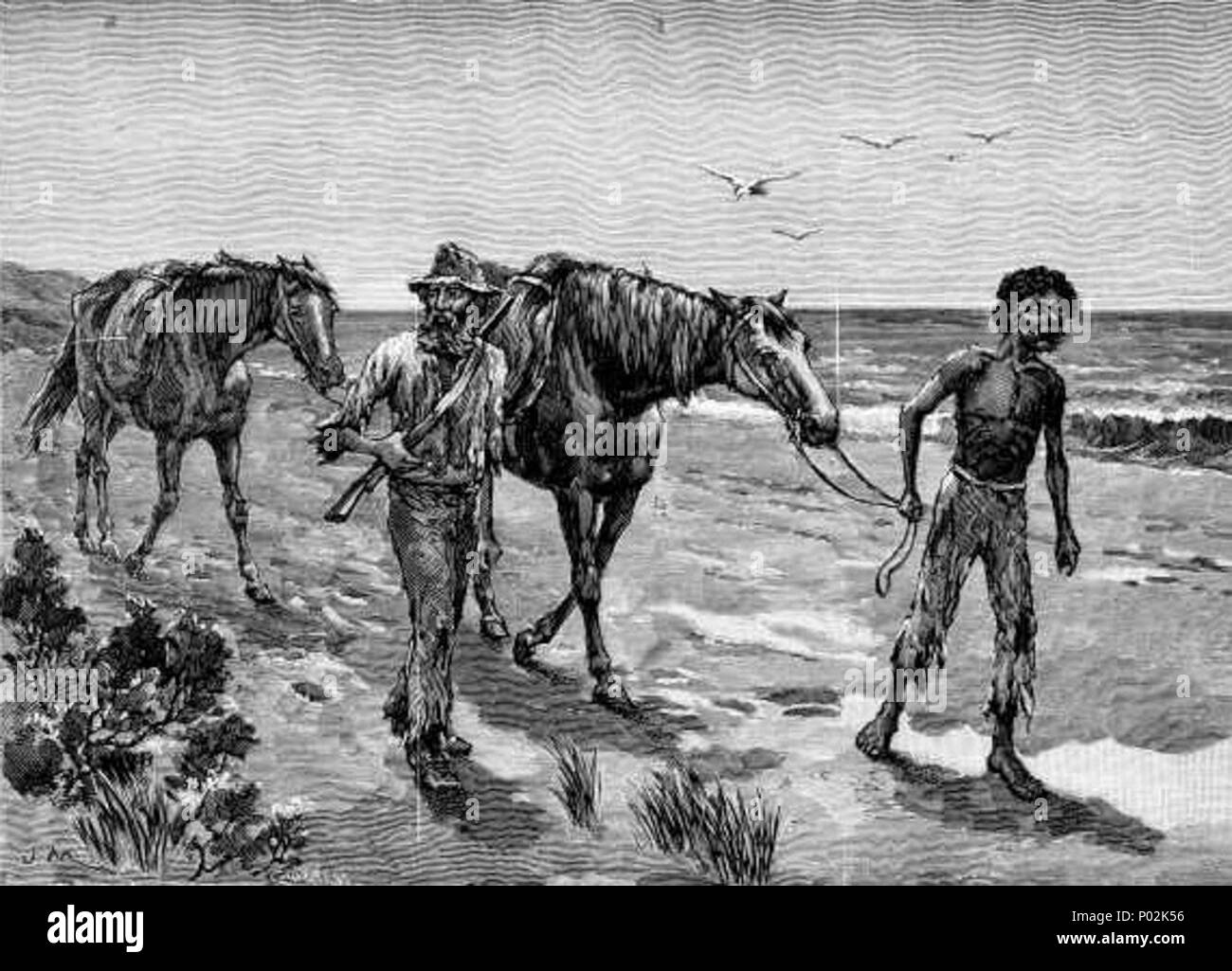 . English: Eyre's journey to Albany, wood engraving . 1891. Samuel ...