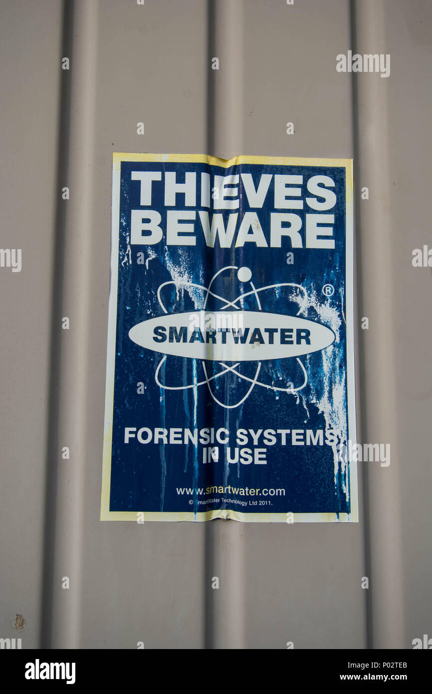 Smart water sign beware forensic system catch thief thieves thieving ...