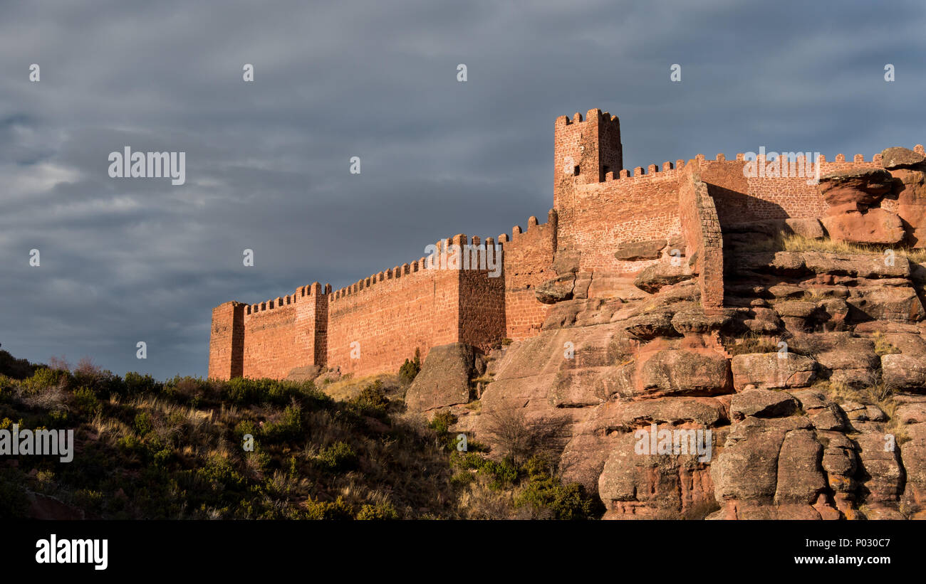 Exterior view of the Peracense castle. Teruel. Spain Stock Photo - Alamy