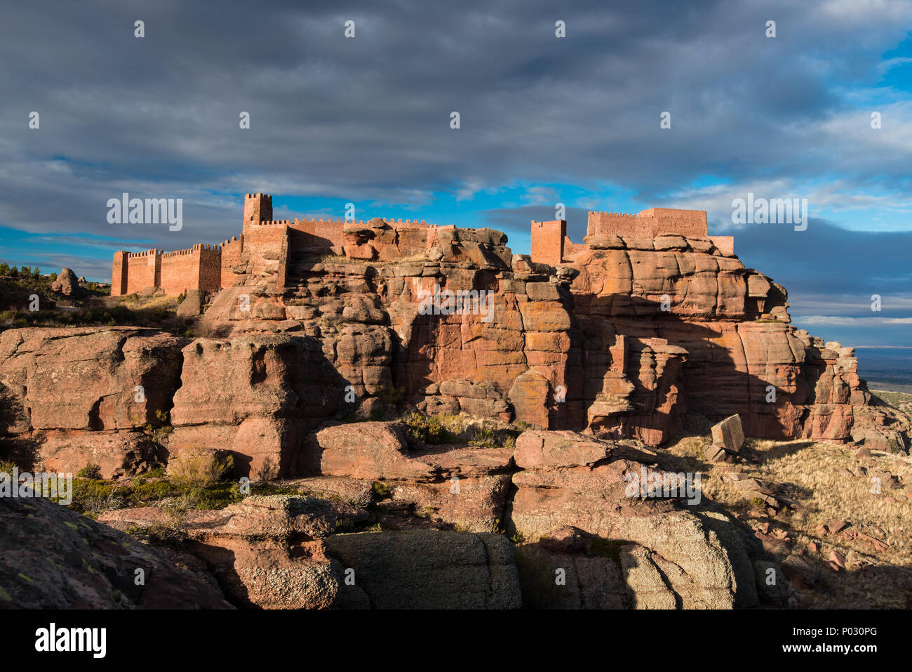 Exterior view of the Peracense castle. Teruel. Spain Stock Photo - Alamy