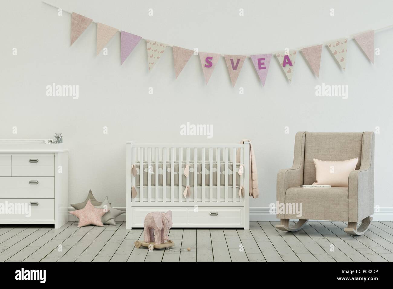 modern nursery with decorated Flags with name svea Stock Photo - Alamy