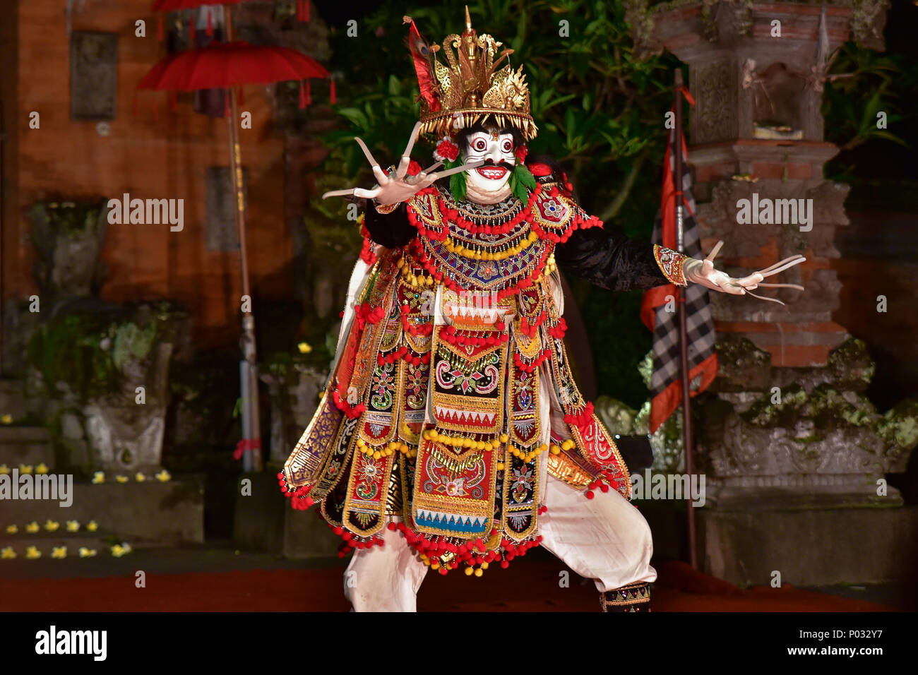 Performers of Balinese dance, an ancient dance tradition in Bali island ...